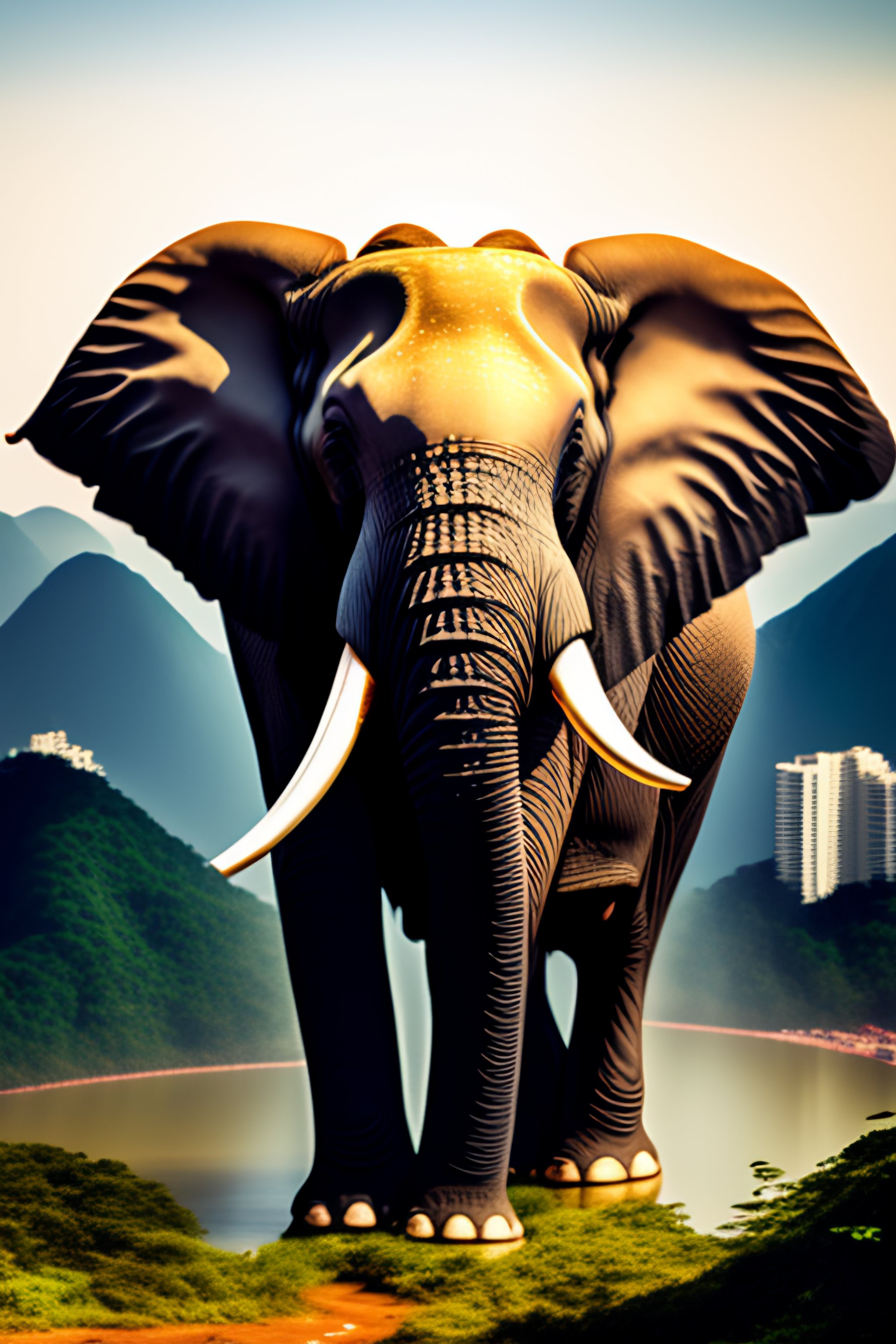 Lexica - Elephant on rio de janeiro