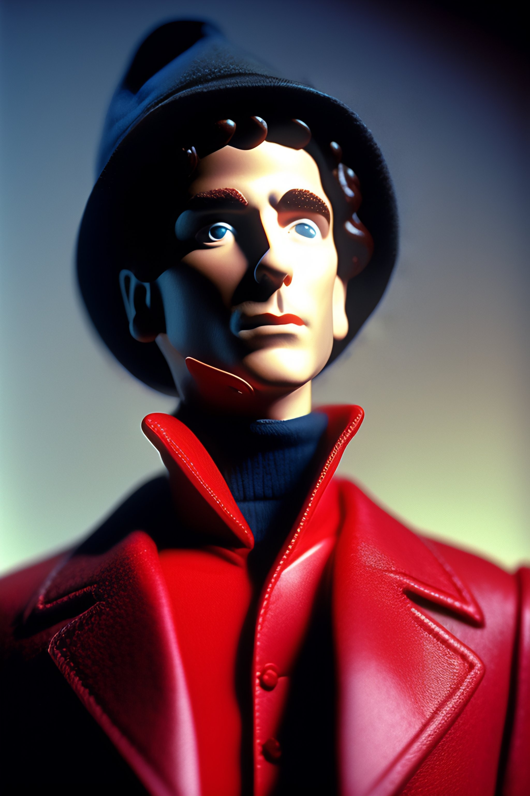 Lexica - Jim hanson puppet with wires coming out. in a blackbackground ...