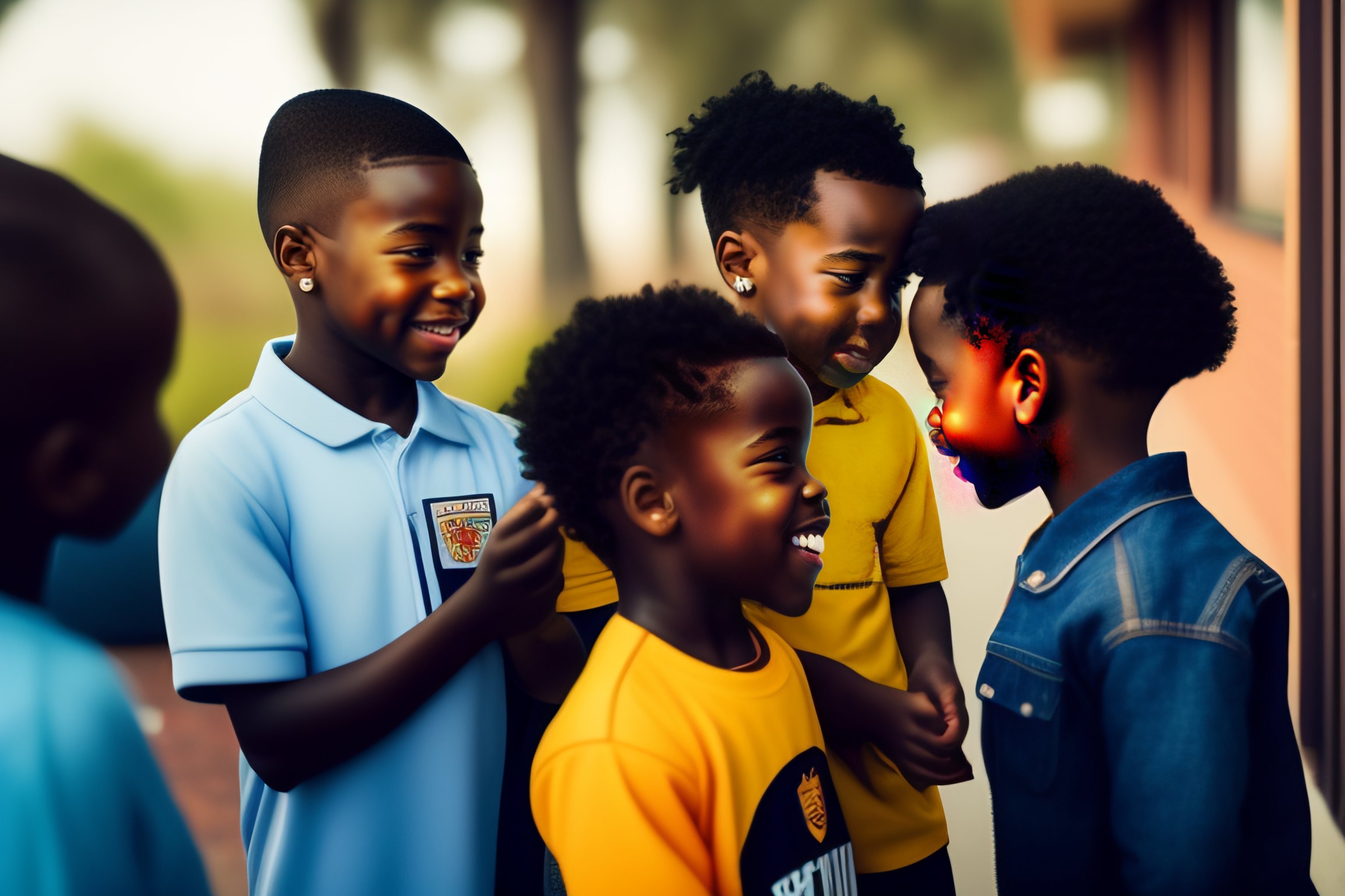 Lexica - Black boy uplifting others.