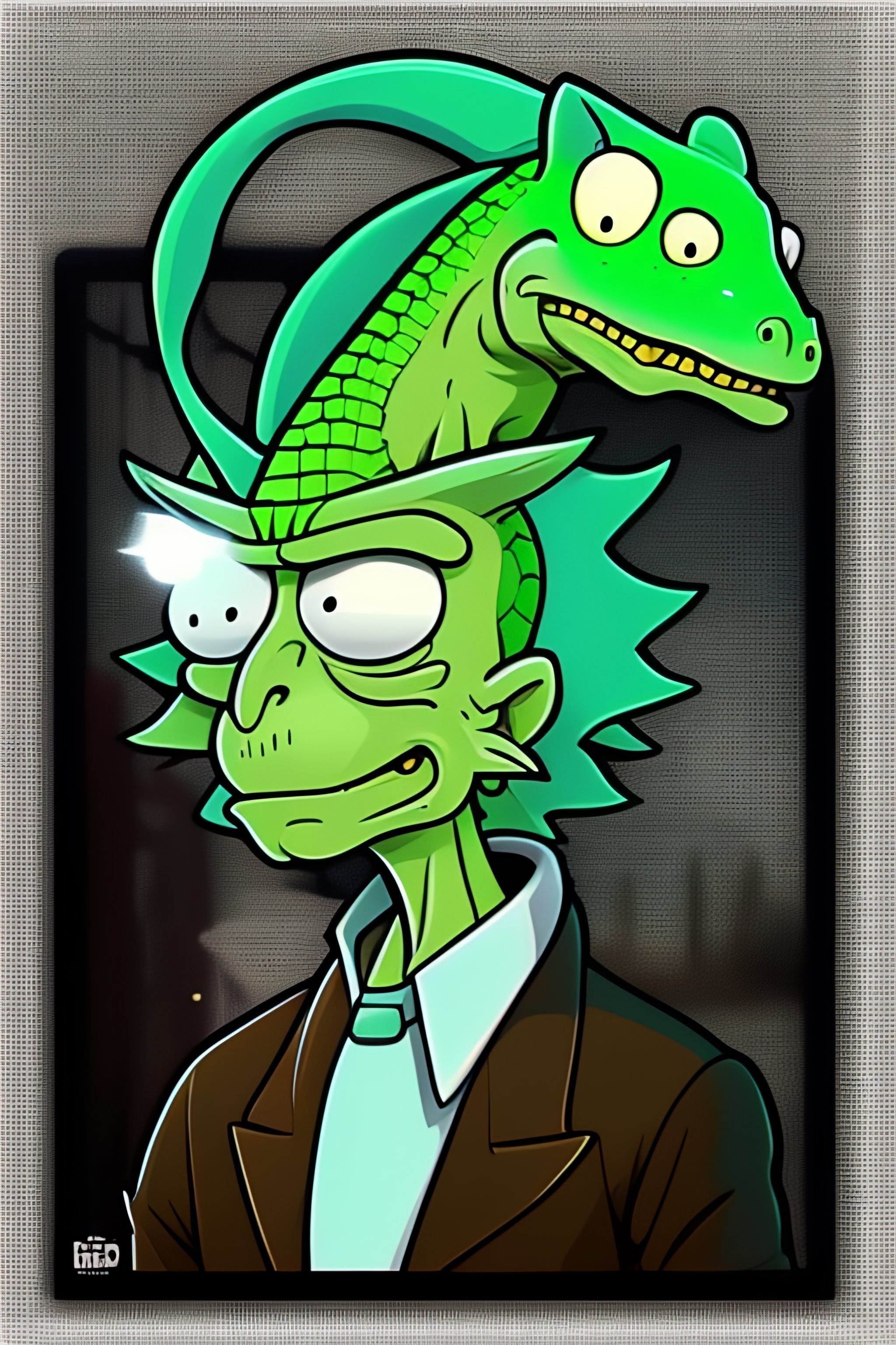 Lexica - Lizzard Rick and Morty style cartoon