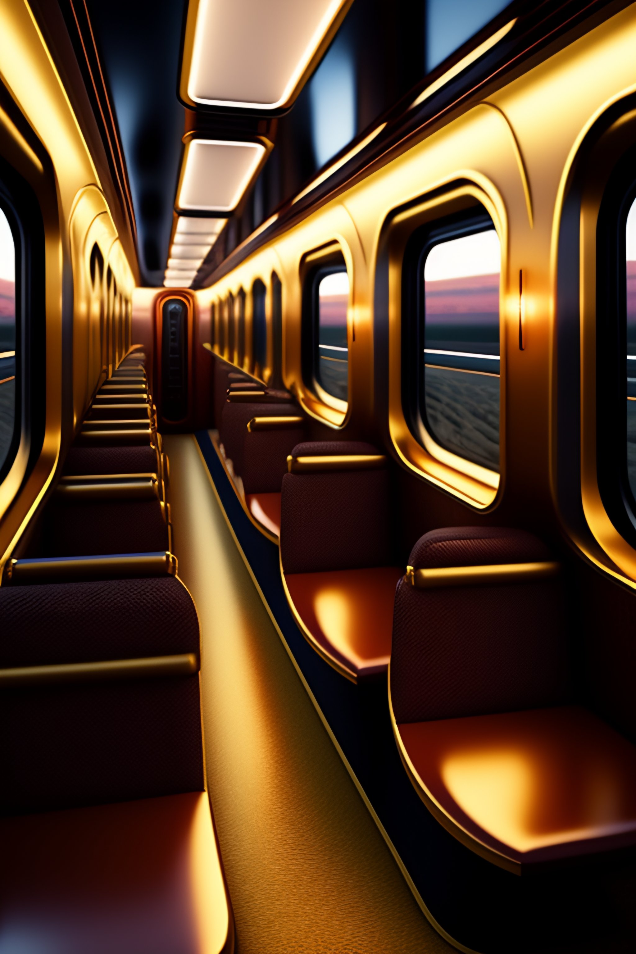 Lexica - Digital painting art by Jason Brooks futuristic luxury train ...