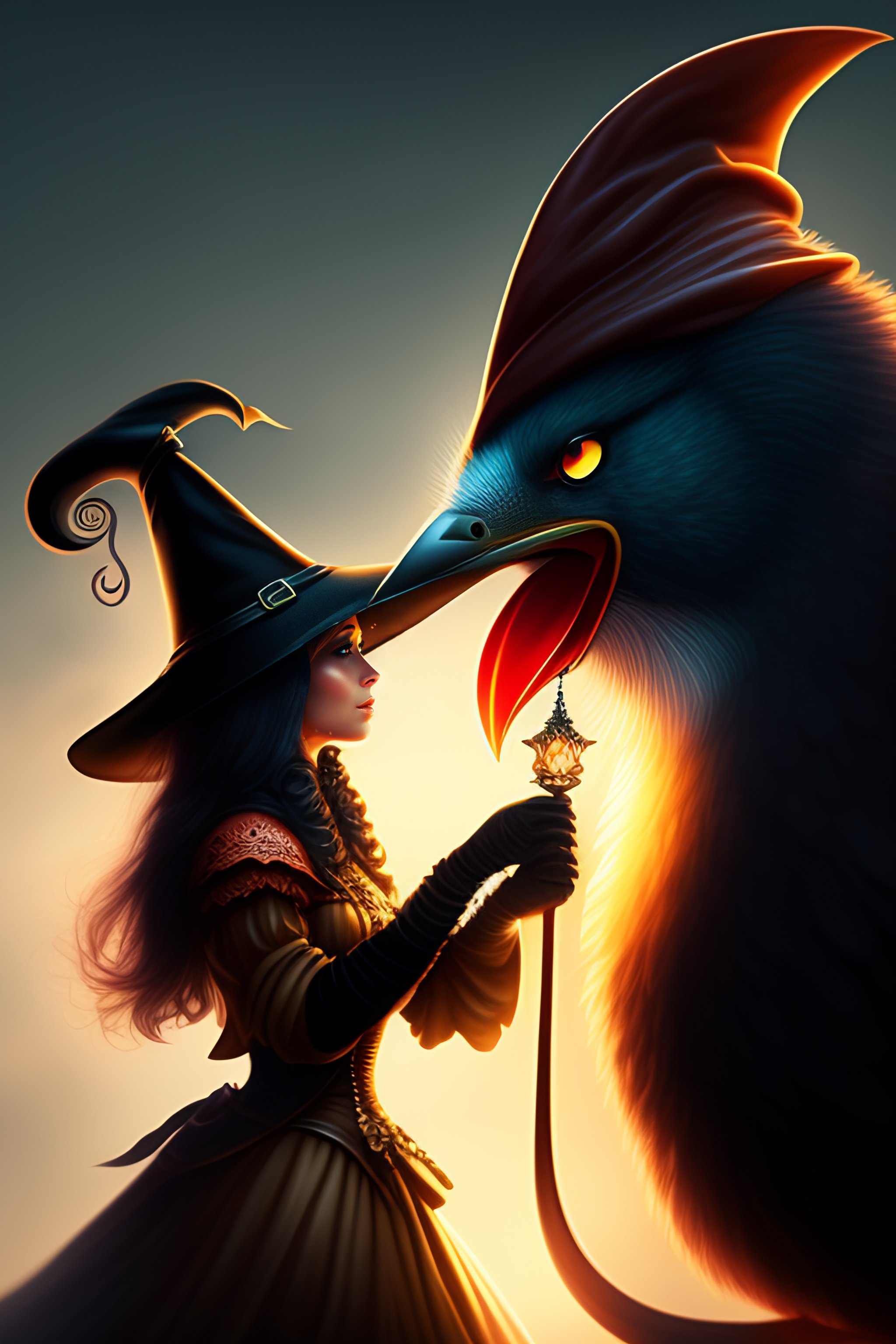 Lexica - Witch fighting deamonic bird