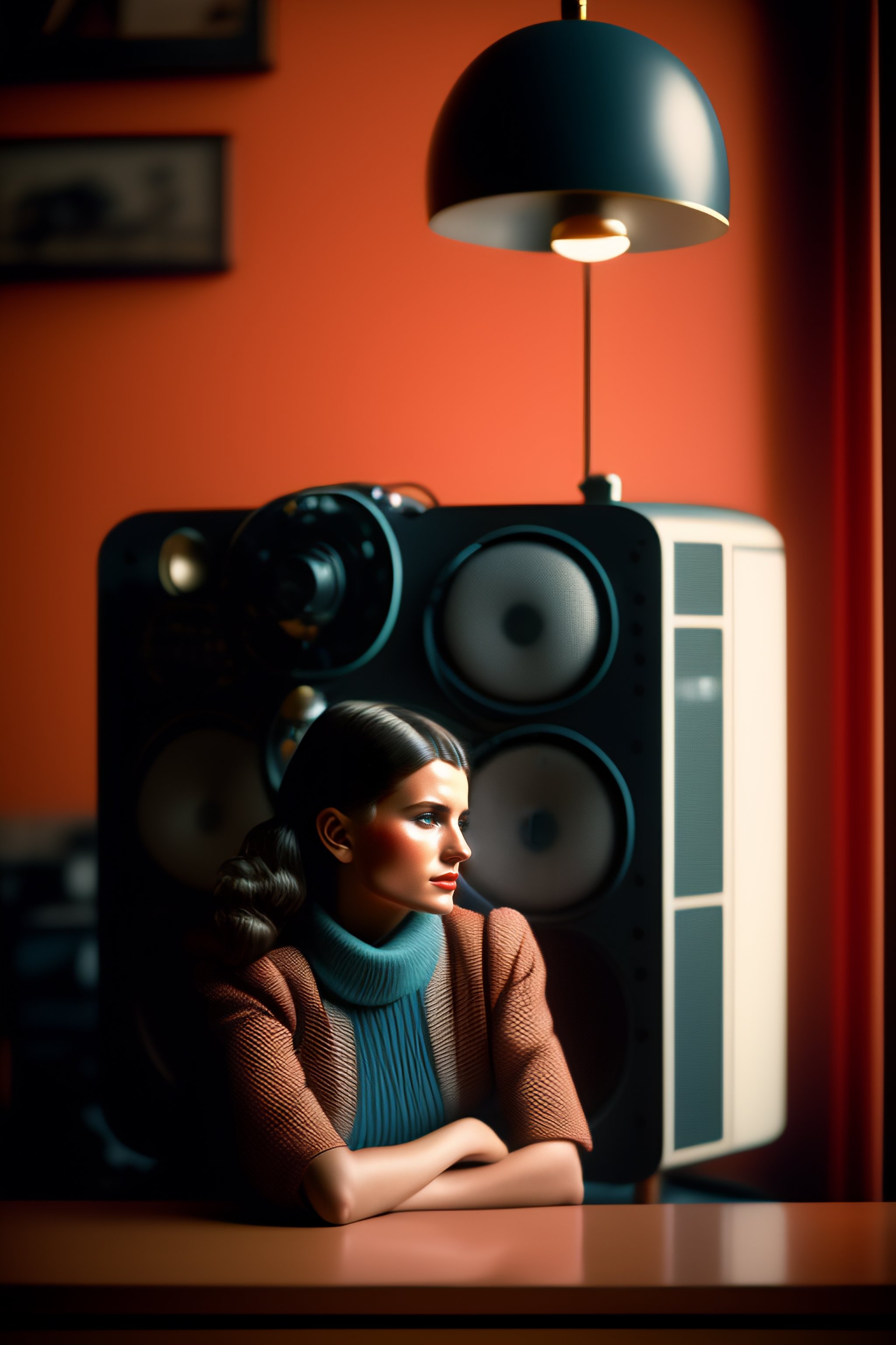 Lexica - A Soviet girl sitting in a chair in front of a soviet computer ...