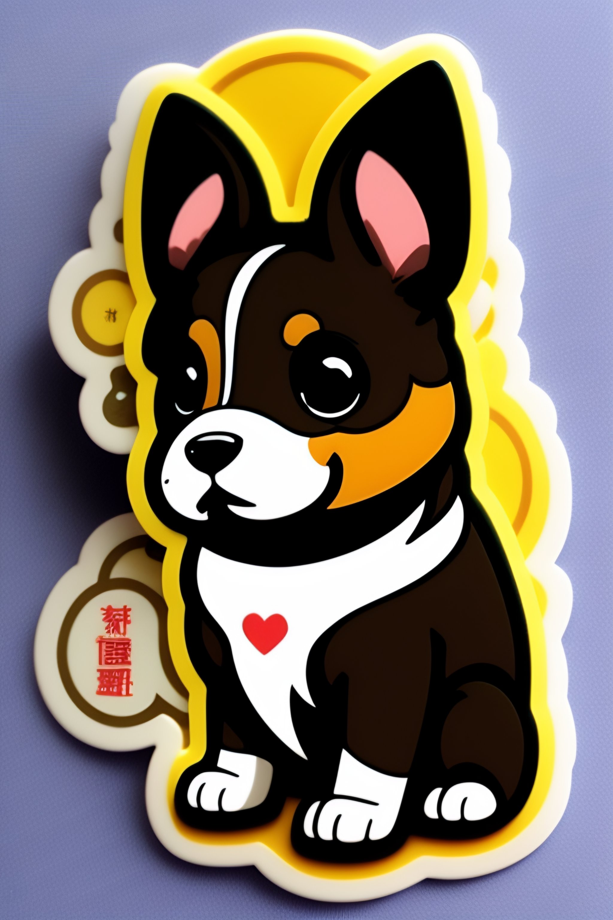 Lexica - Cute anime dog sticker, anime style, solid backgound color