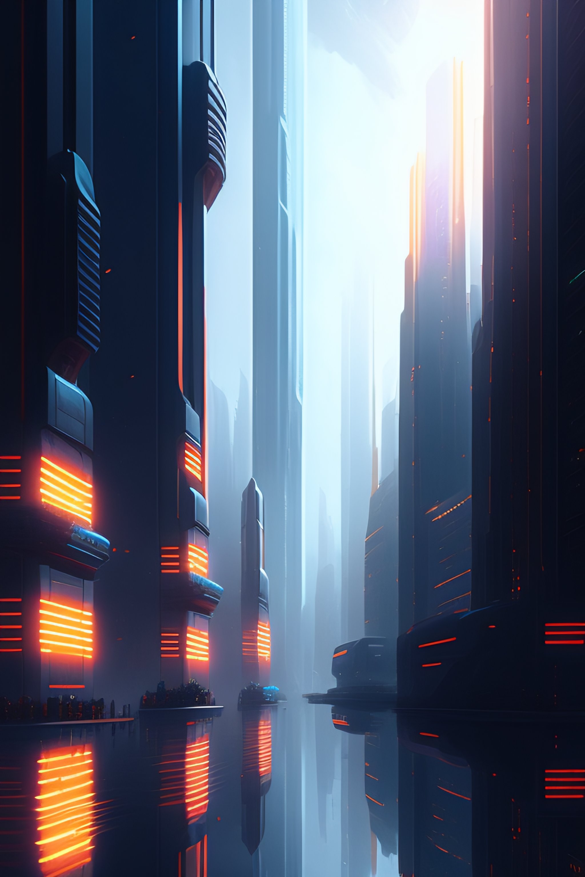 Lexica - A cyberpunk city, megastructures, complimentary contrast ...