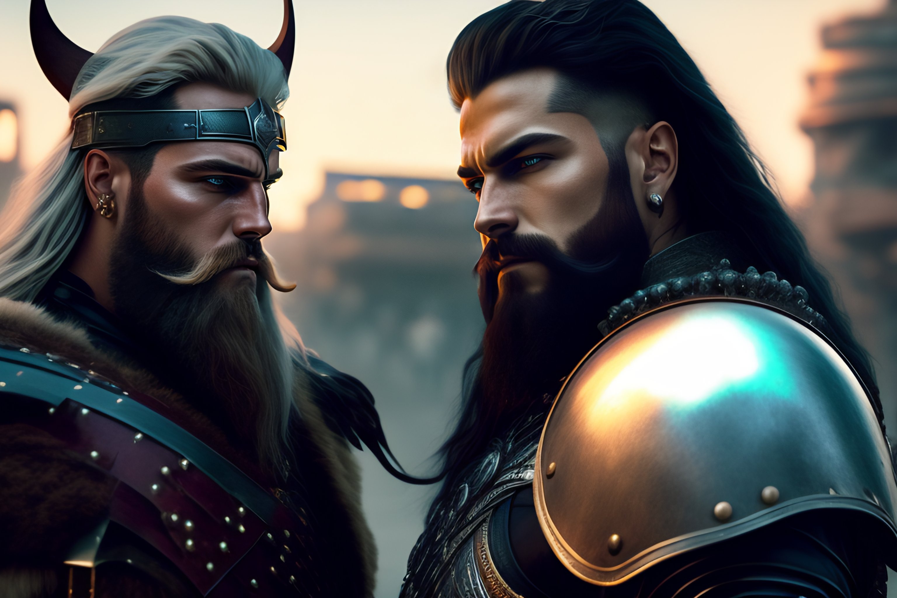 Lexica - A cyberpunk viking in a white button down shirt and a tie ...