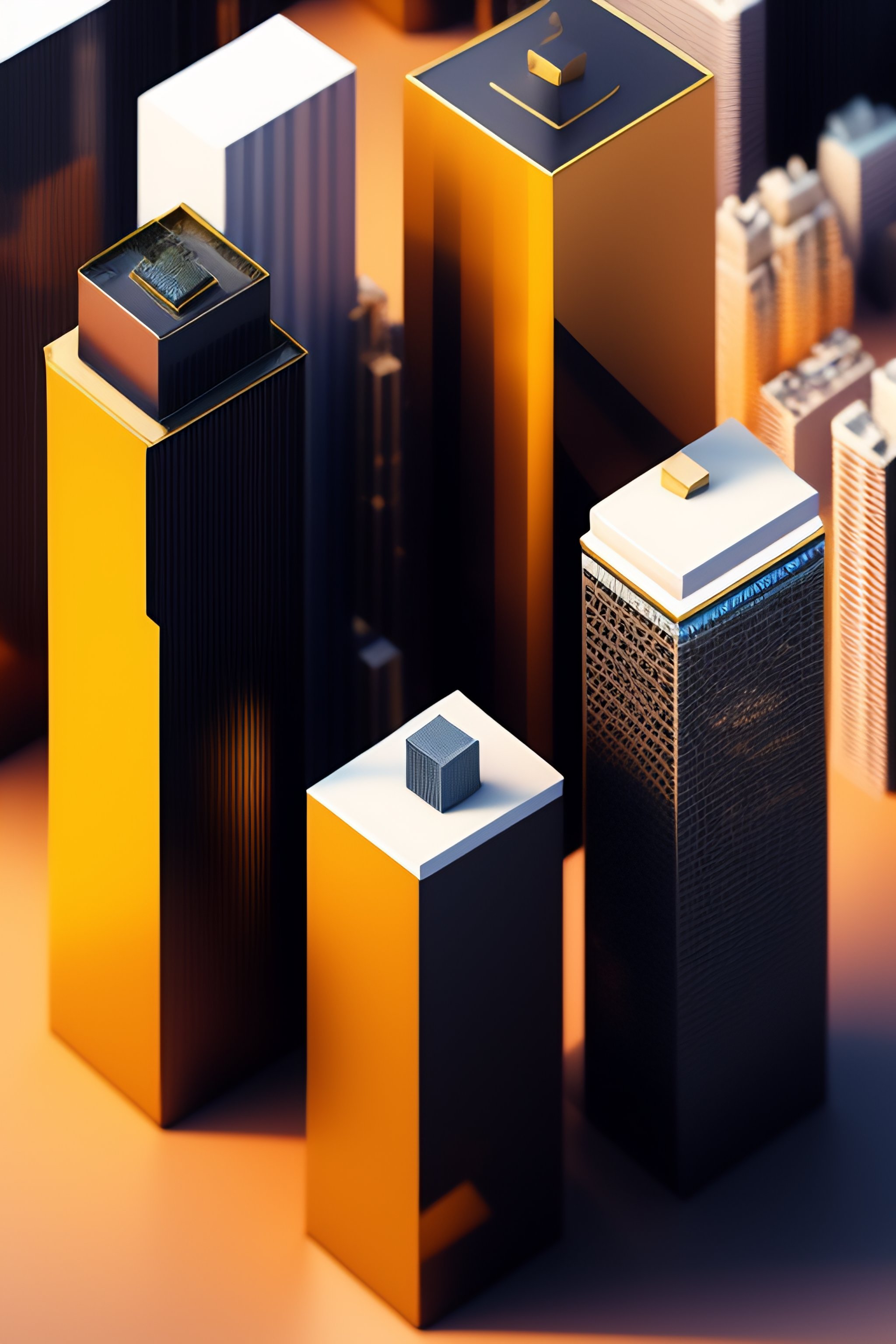 Lexica - 3d New York skyscrapers, chaotic isometric octane render