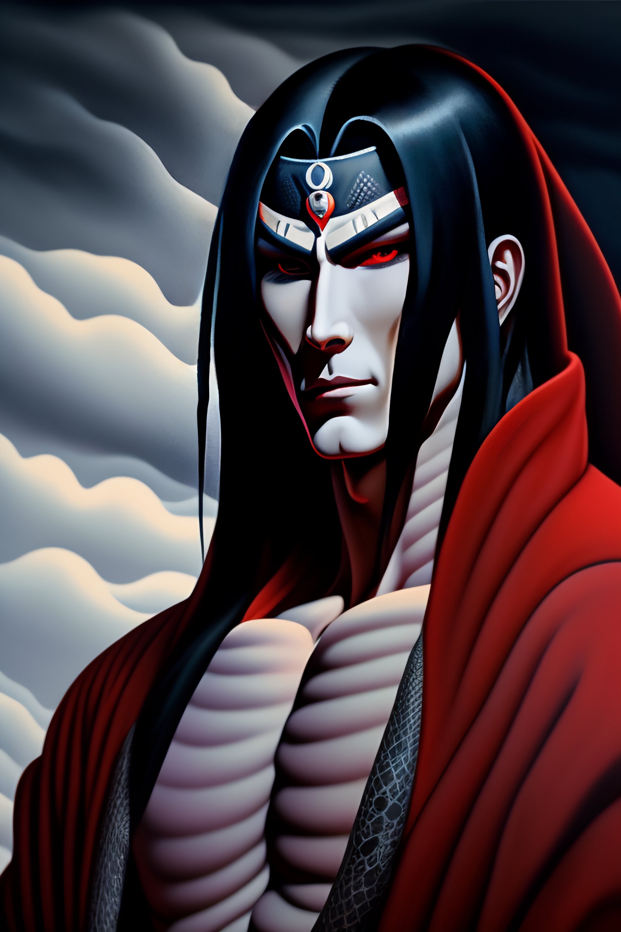 Lexica - Detailed paint of orochimaru with giant snake, full body ...