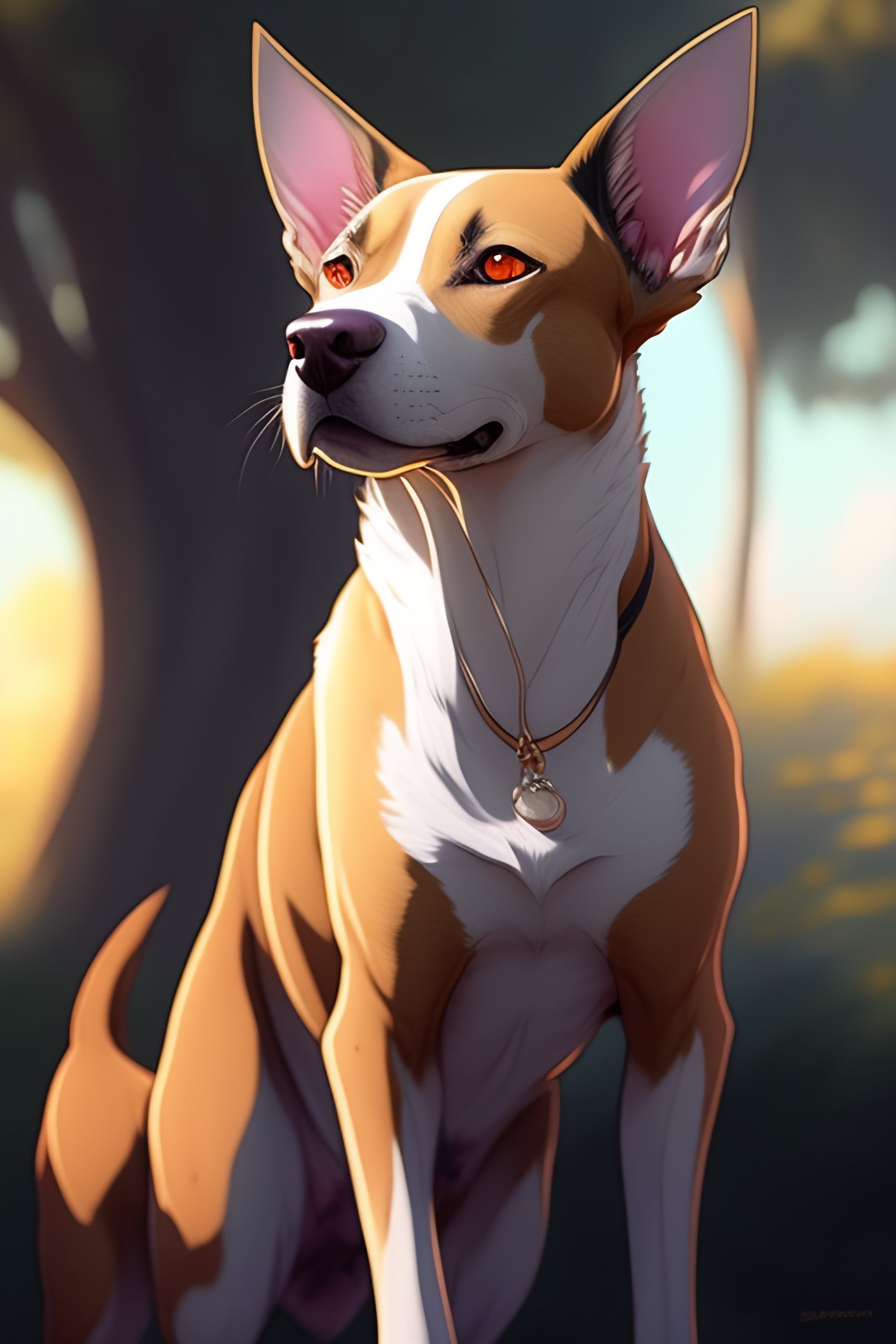 Lexica - Anime character concept art of a American Hairless Terrier dog ...