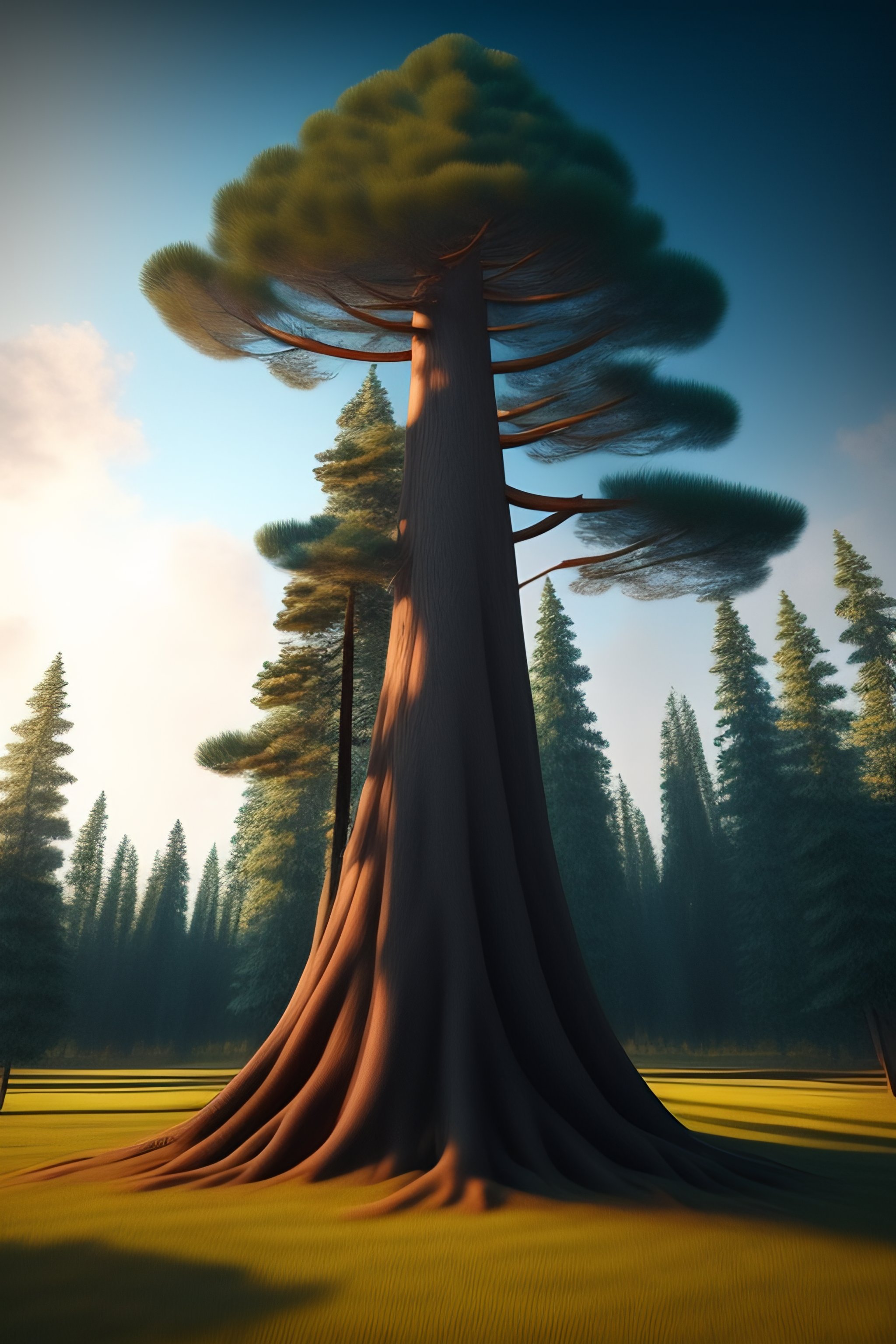 Lexica - Large pine tree with deep roots, photorealistic, full size ...