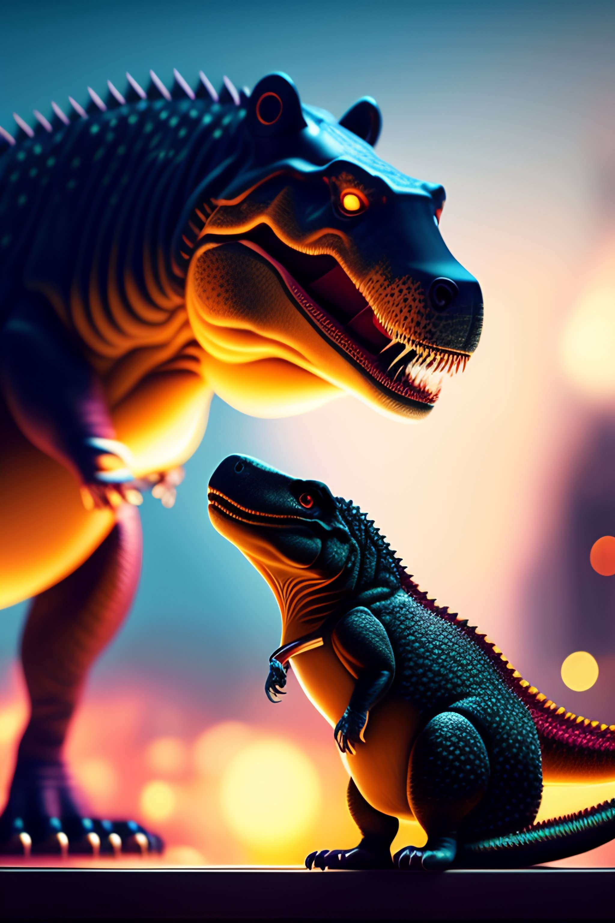 Lexica - A T-Rex staring at fireworks, cinematic, Pixar