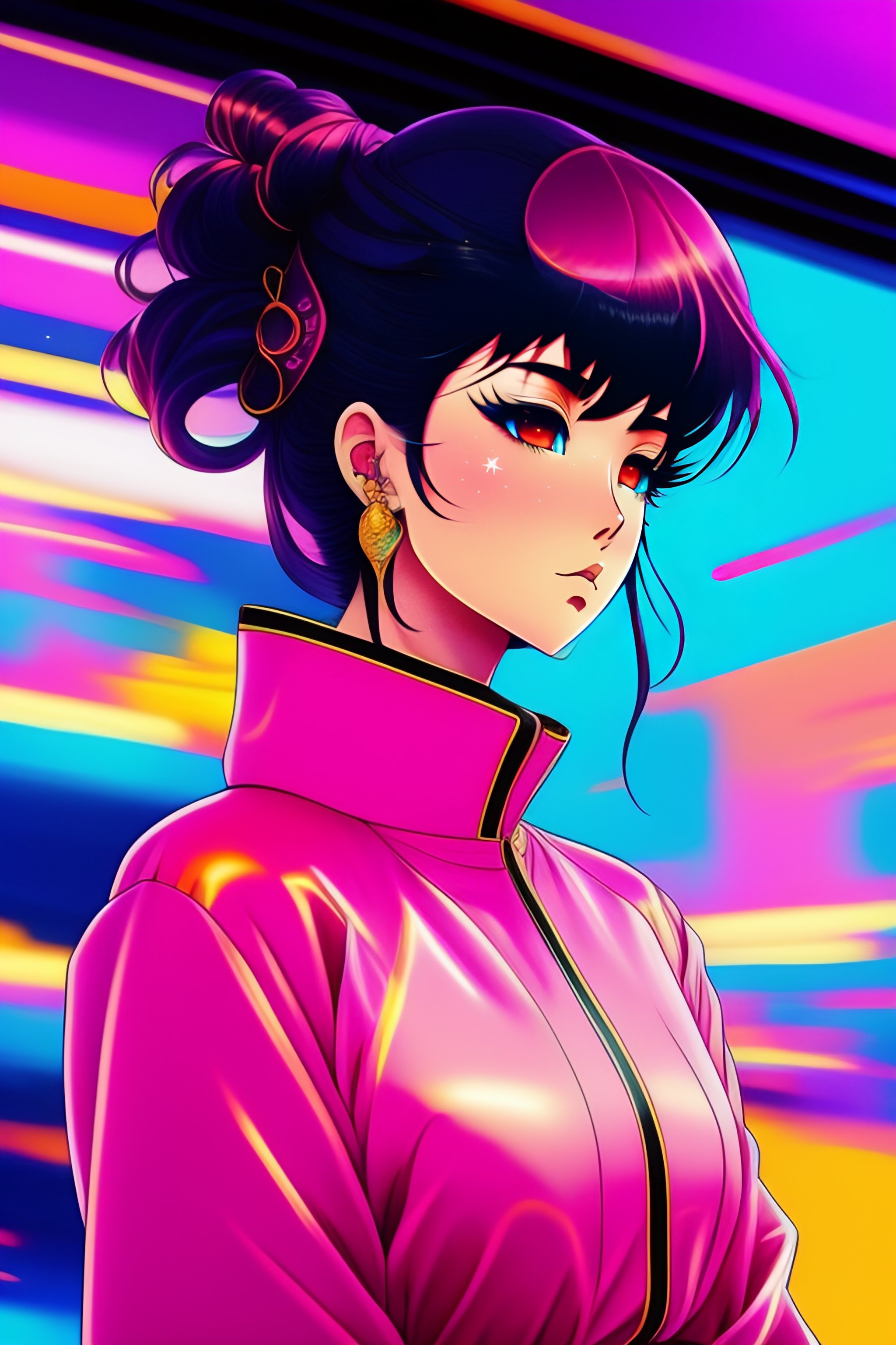 Lexica - Stylish haute couture in the style of 90's vintage anime, neon ...