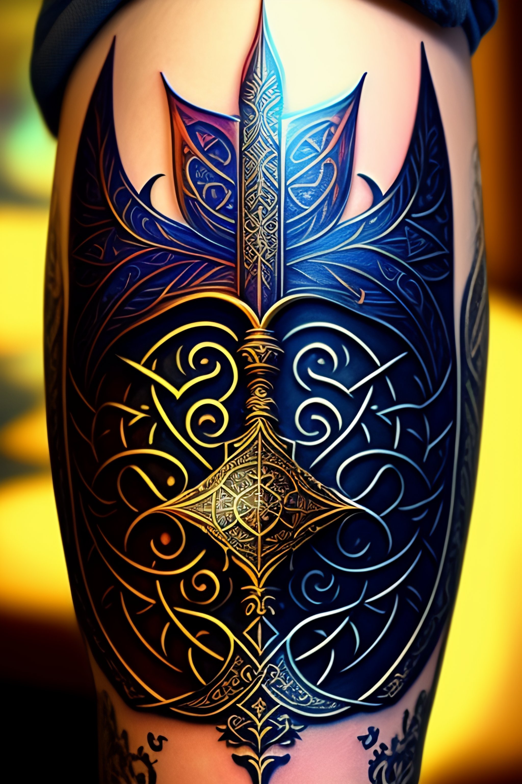 Lexica - Cool tattoo, maximum detail, magic, protection, warrior ...