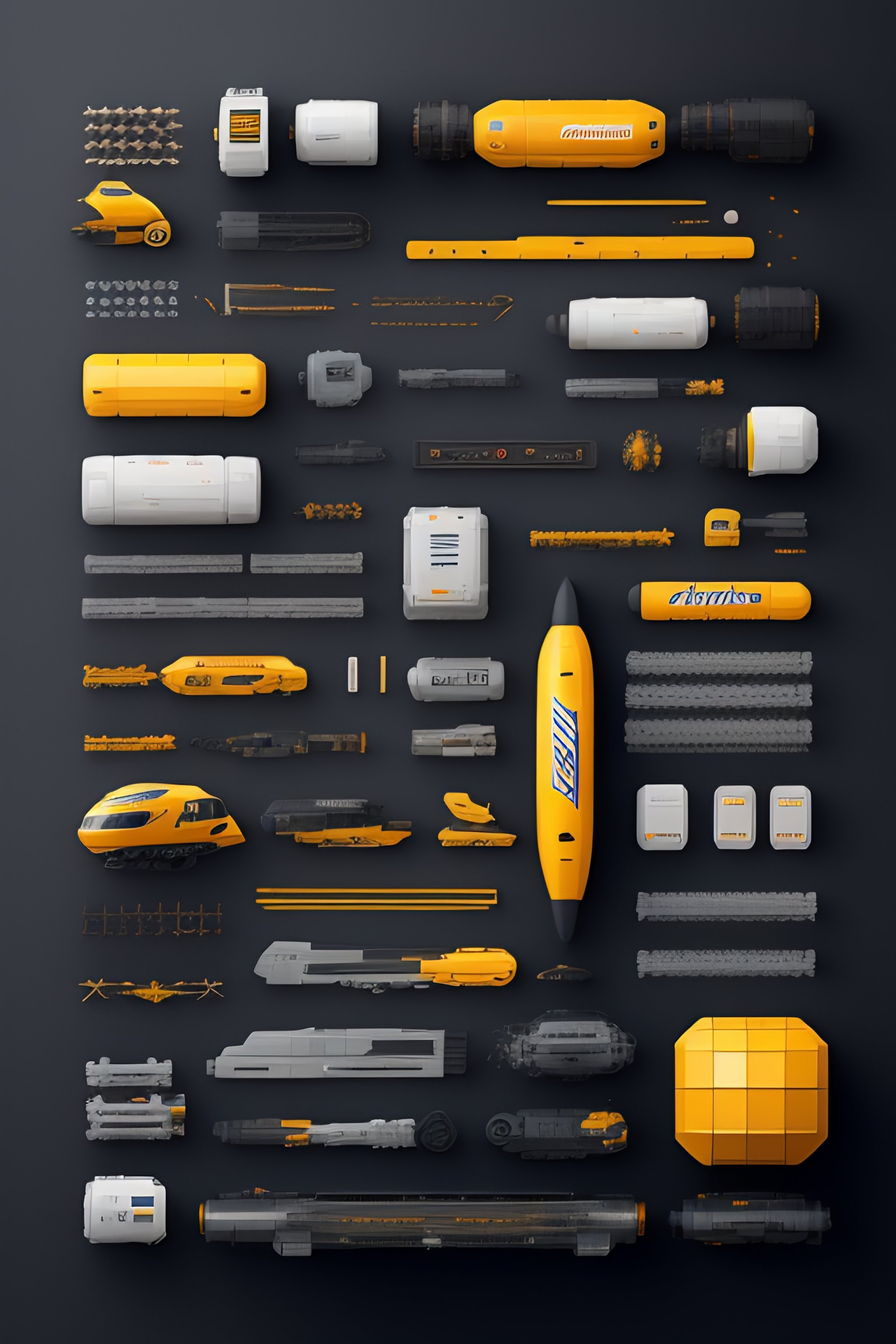 Lexica - Knolling layout of space builder equipment
