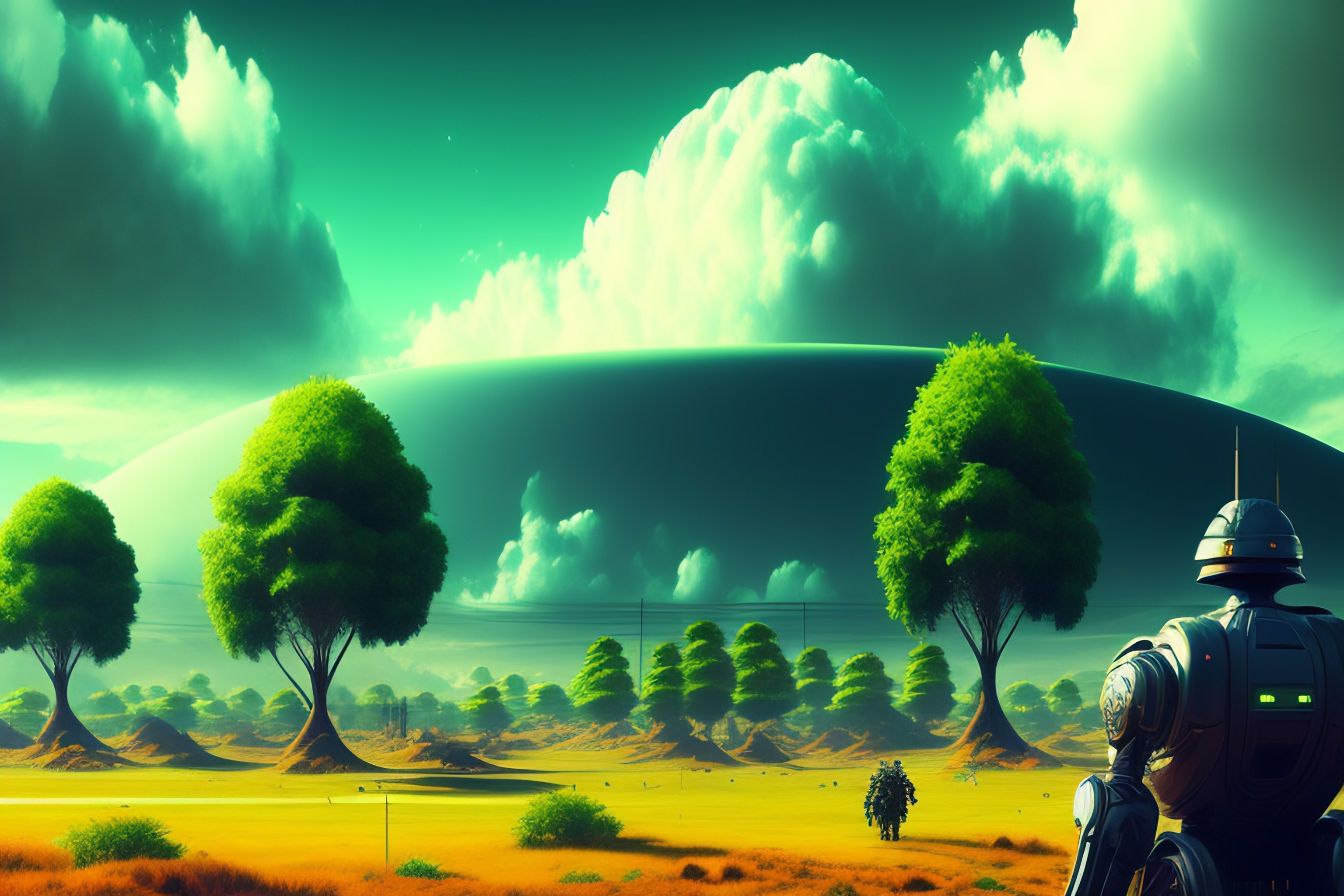 Lexica - Robots in the background, future of the world, dystopia ...