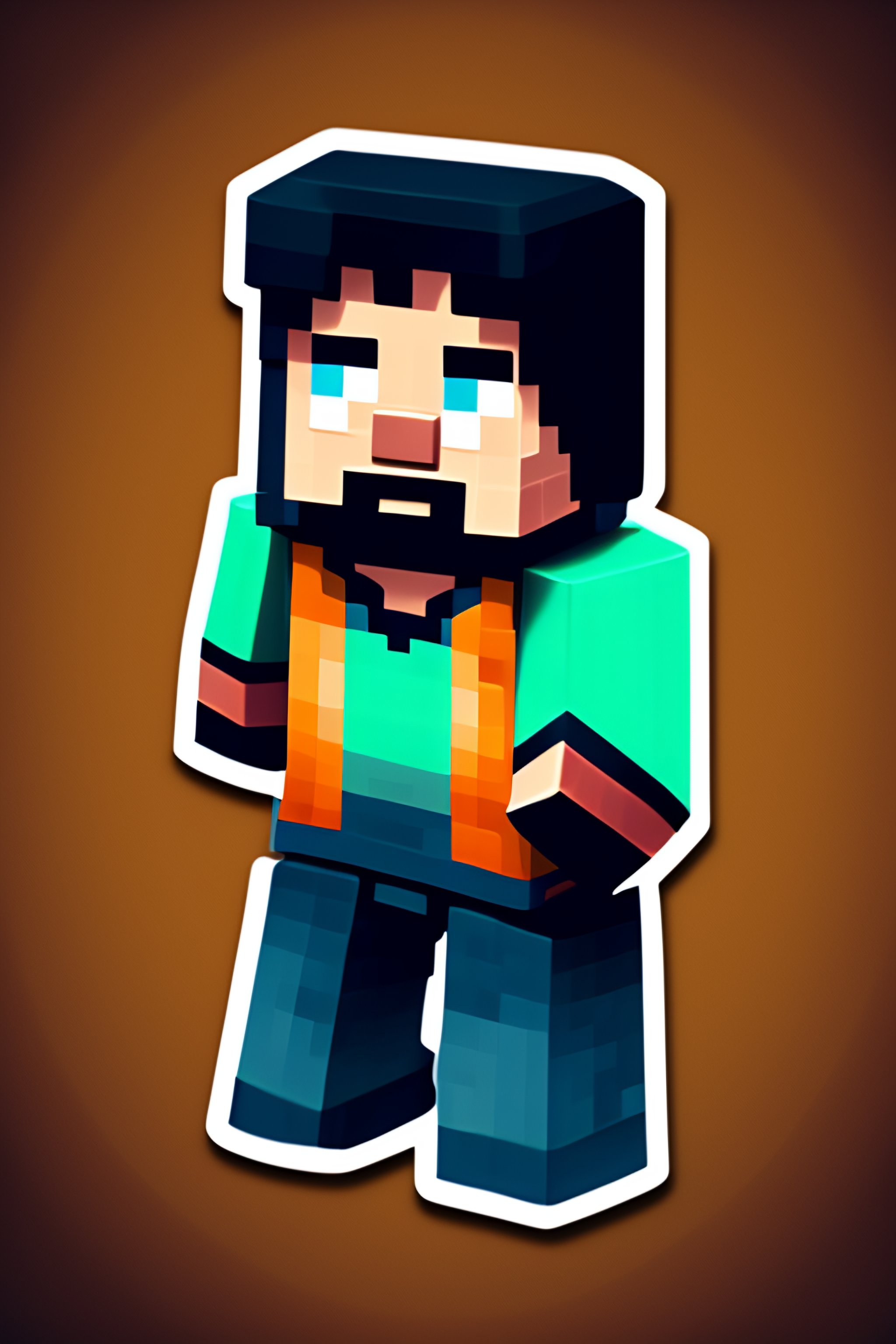 Lexica - Minecraft steve, sticker illustration