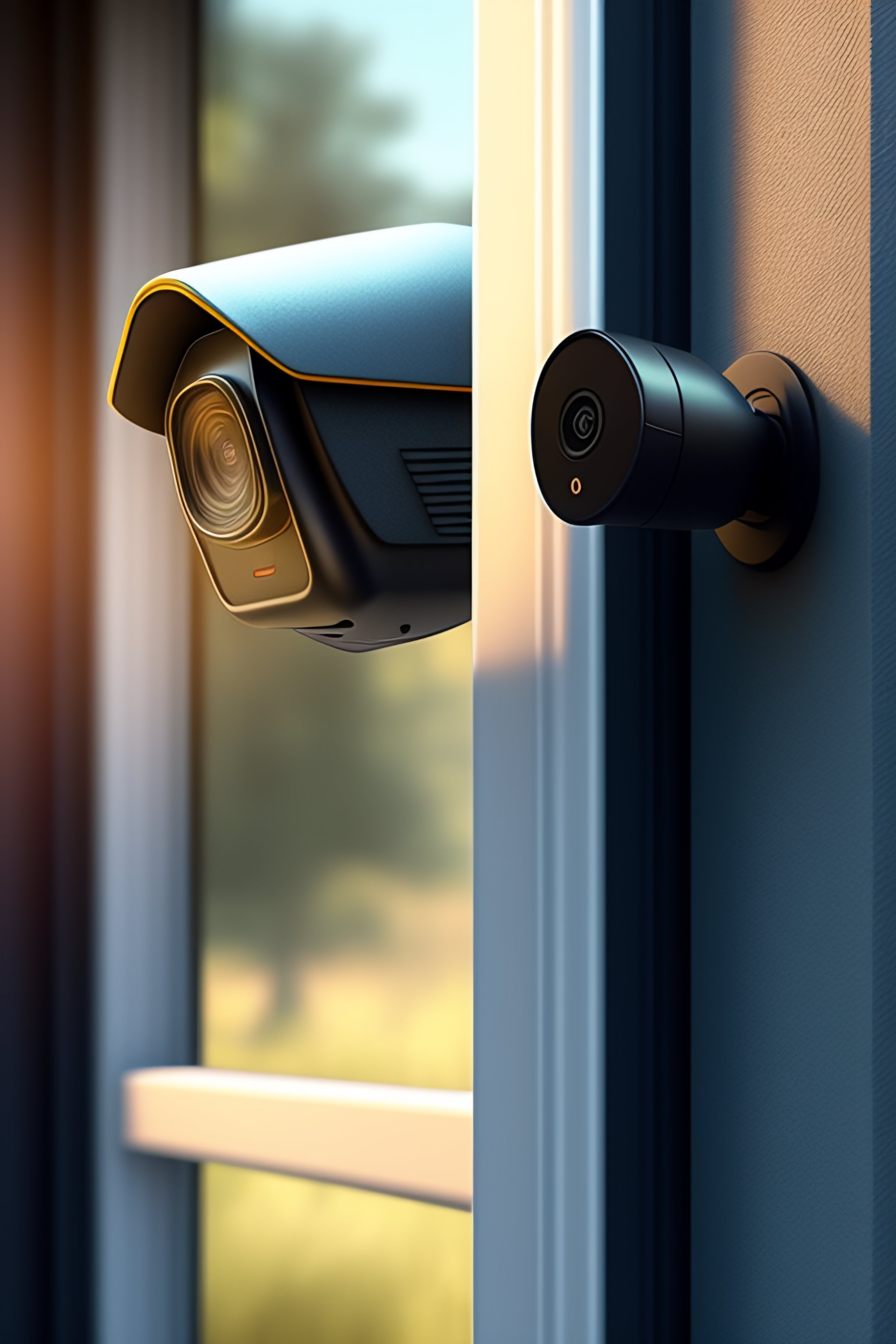 Lexica - Security camera watching a thieft breaking into a house