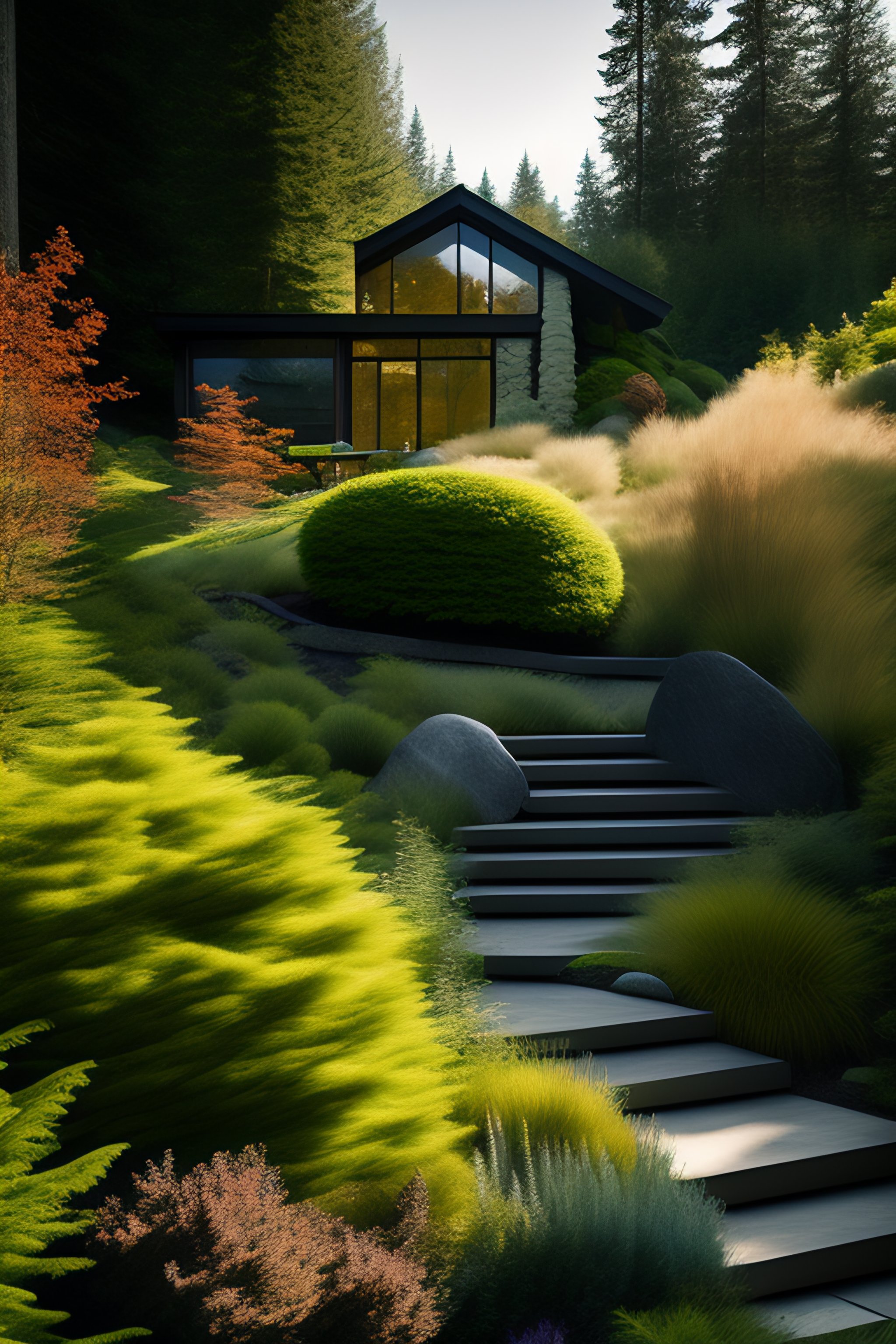 Lexica - Stunning steep hillside pacific northwest landscape design ...