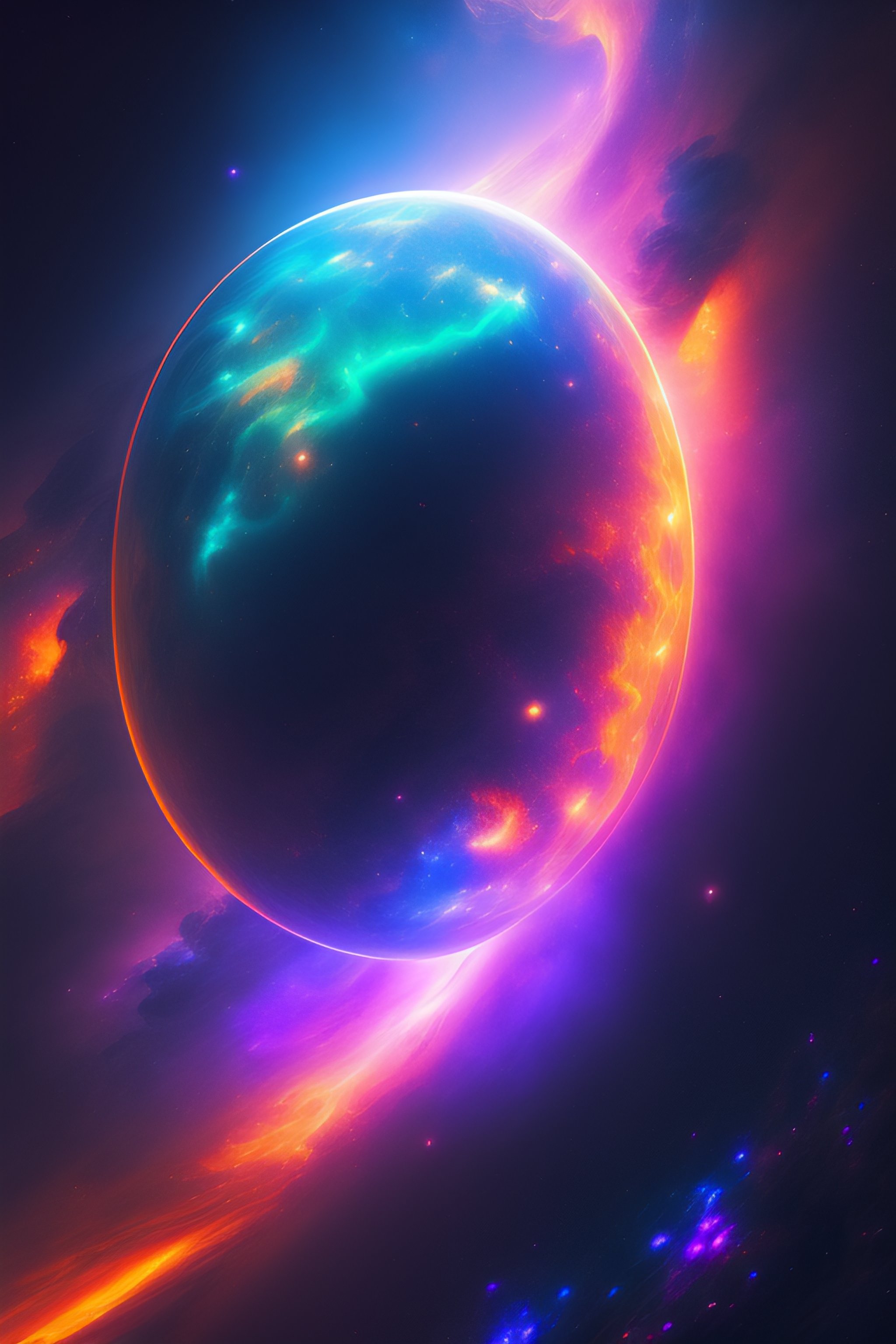 Lexica - Ultradetailed illustration of an energy spell in a galaxy ...