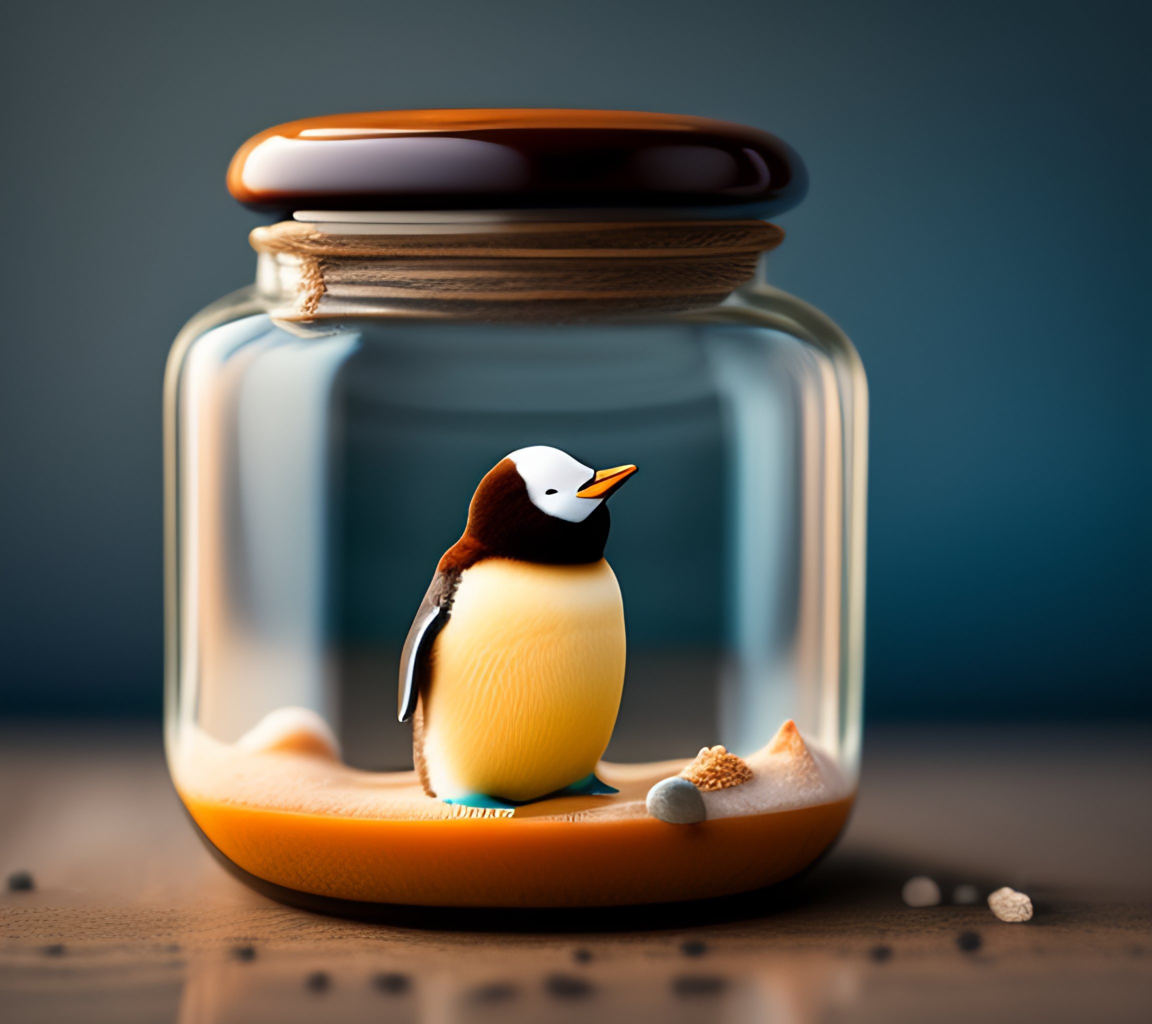 Lexica - Cute penguin in a jar