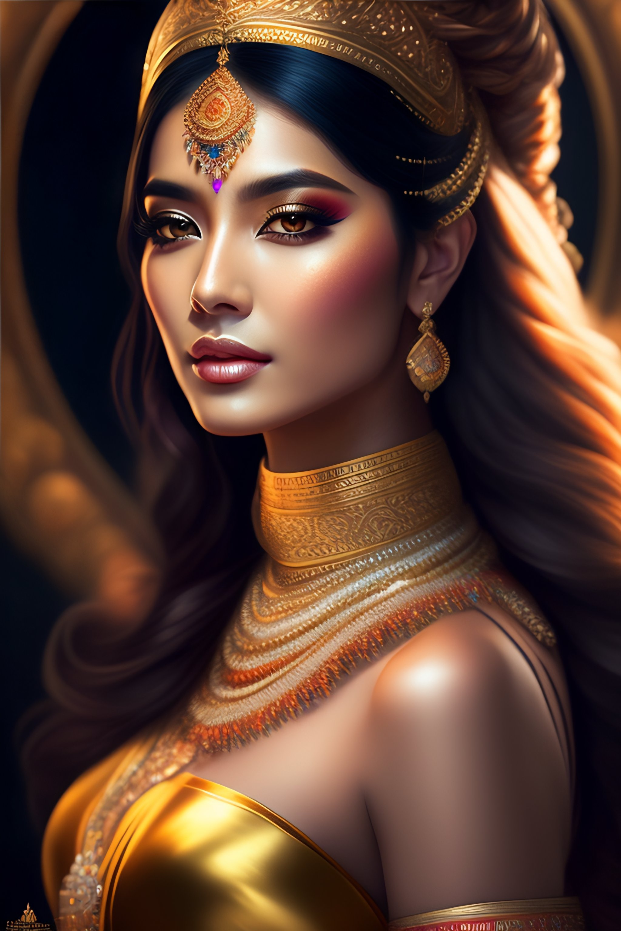 Lexica - Beautiful portrait of an attractive Persian ms puiyi who is a ...