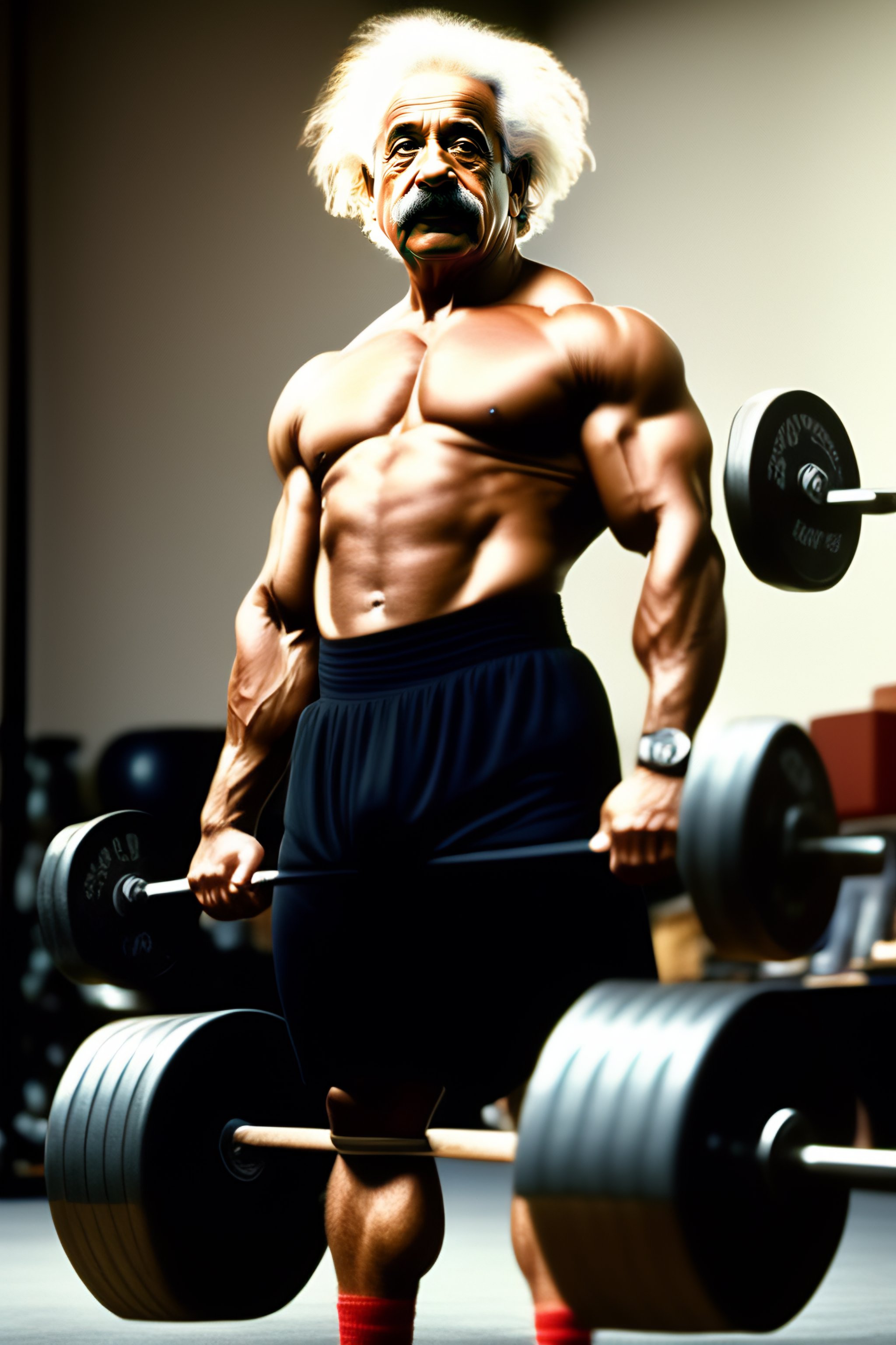 Lexica - Albert Einstein weightlifting