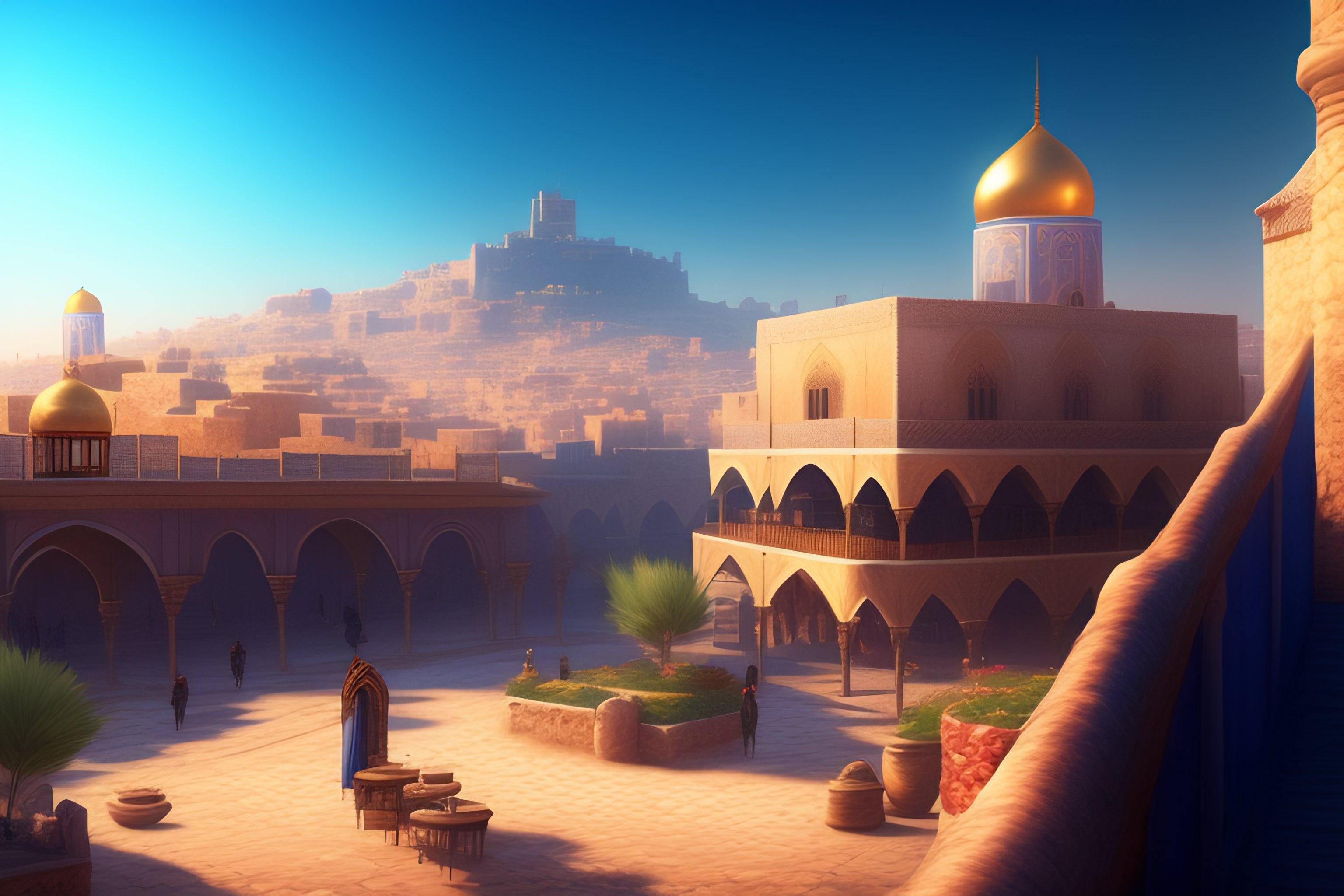 Lexica - Artstation scene, citadel of erbil, old town mardin, kurdistan ...