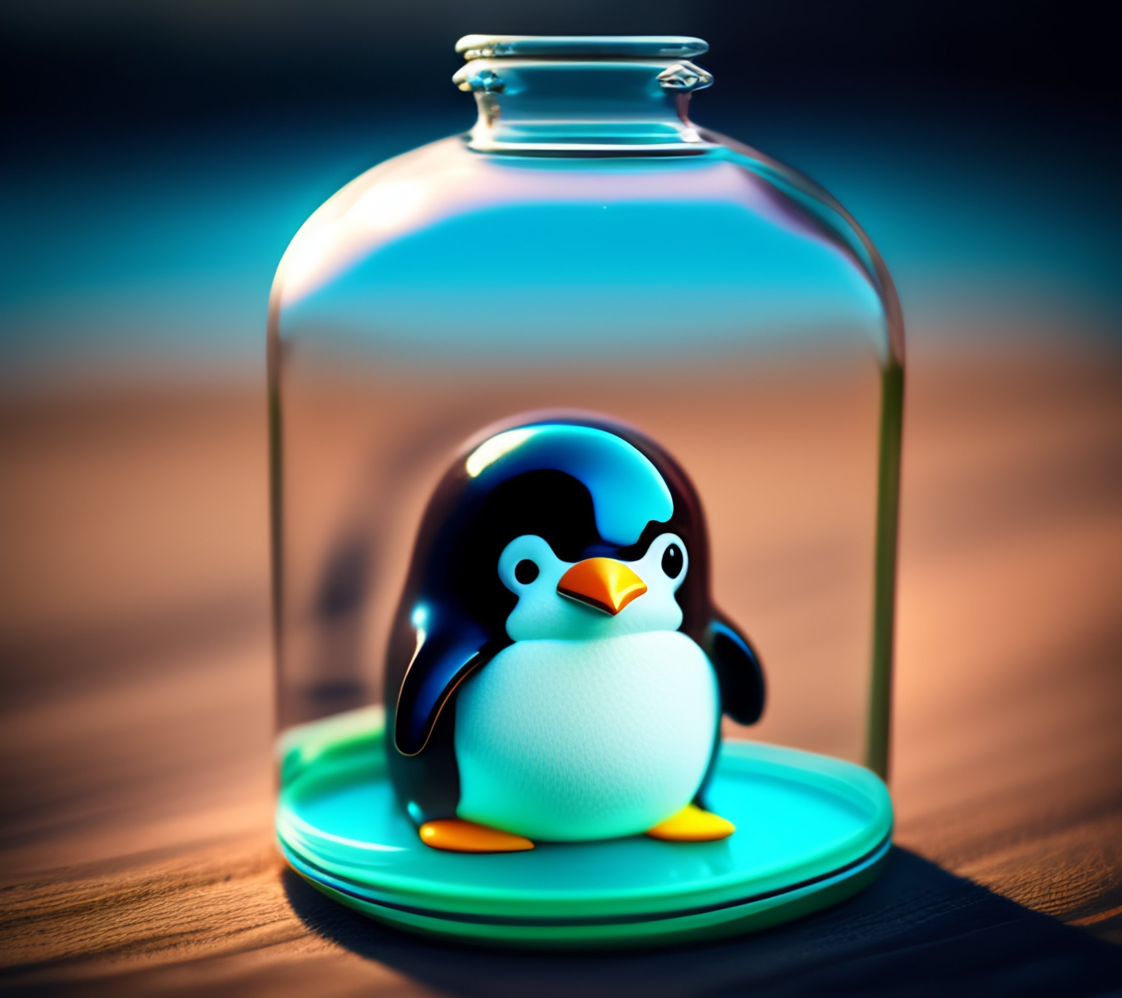Lexica - Cute penguin in a jar
