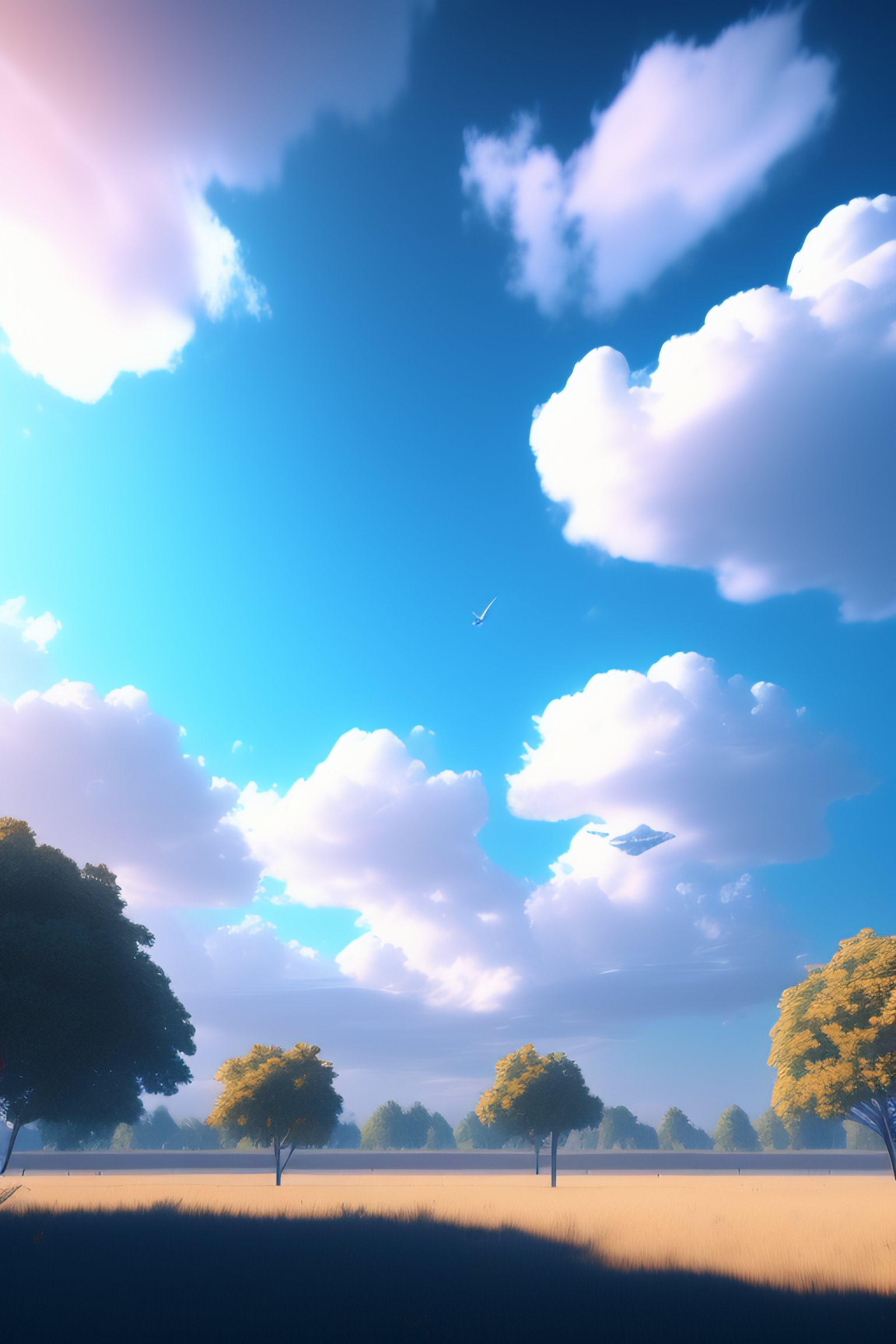 Lexica - Large banner blue skies and clouds, soft, Unreal Ungine, 8K ...