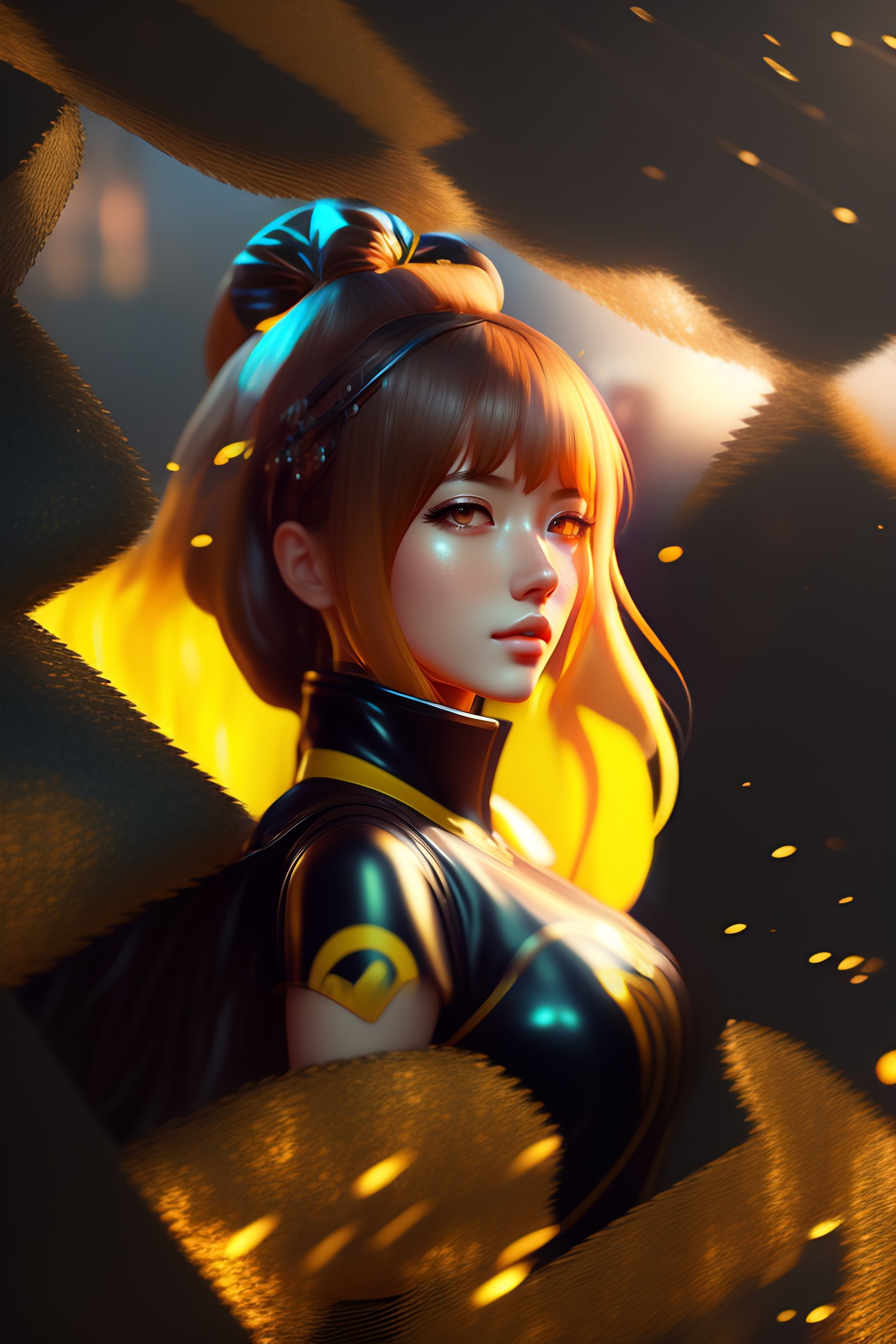 Lexica - Anime girl in real life ,Ray Tracing Reflections ,Yellow art ...