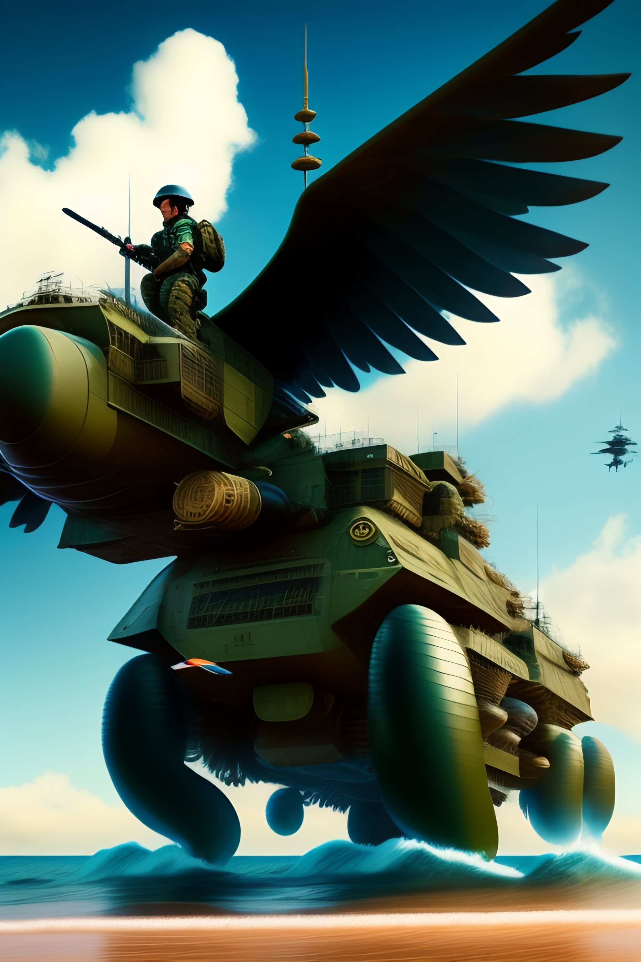 Lexica - Flying sea monsters are defended by military