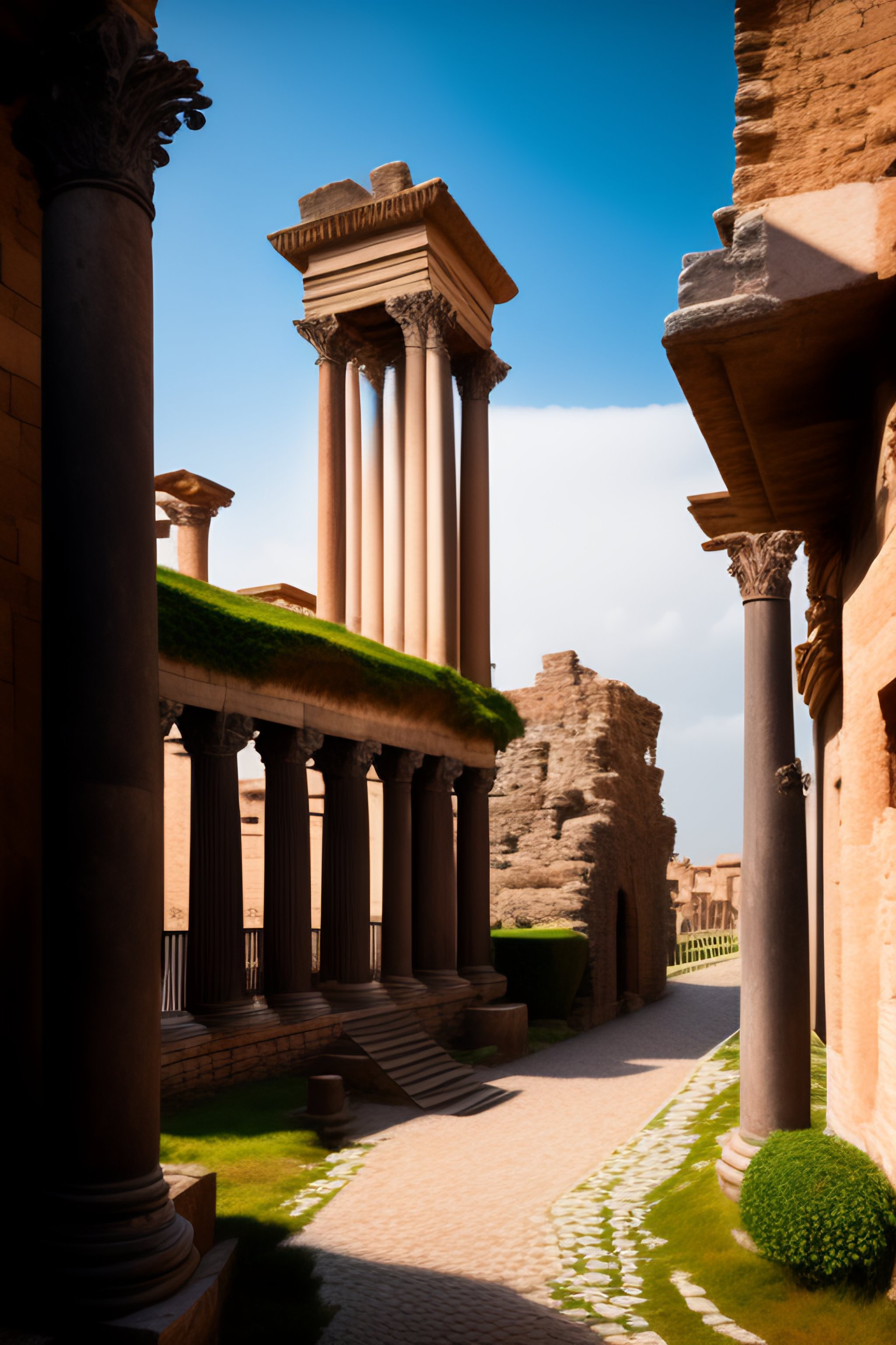 Lexica - Photograph of a Roman city, roman architecture