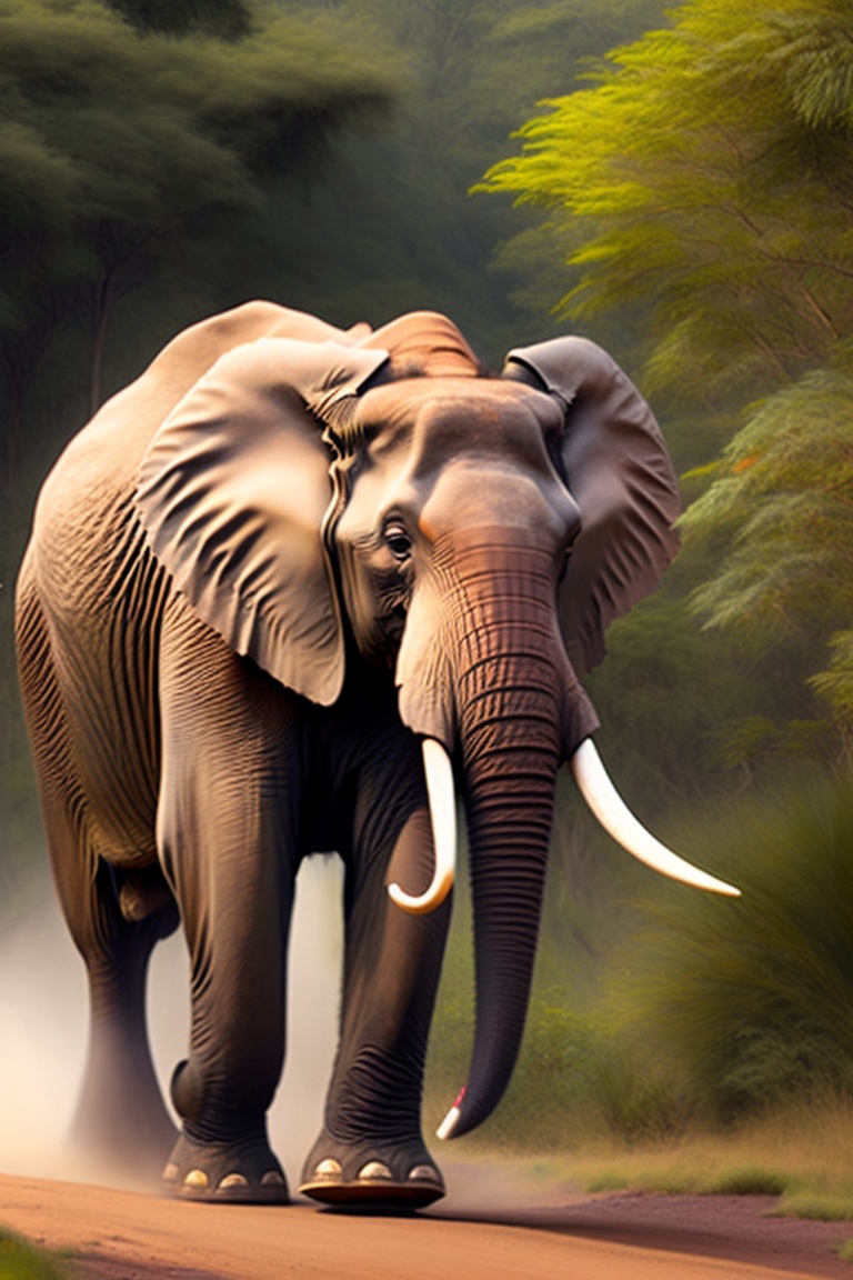 Lexica - As they ventured deeper into the jungle, a massive elephant ...