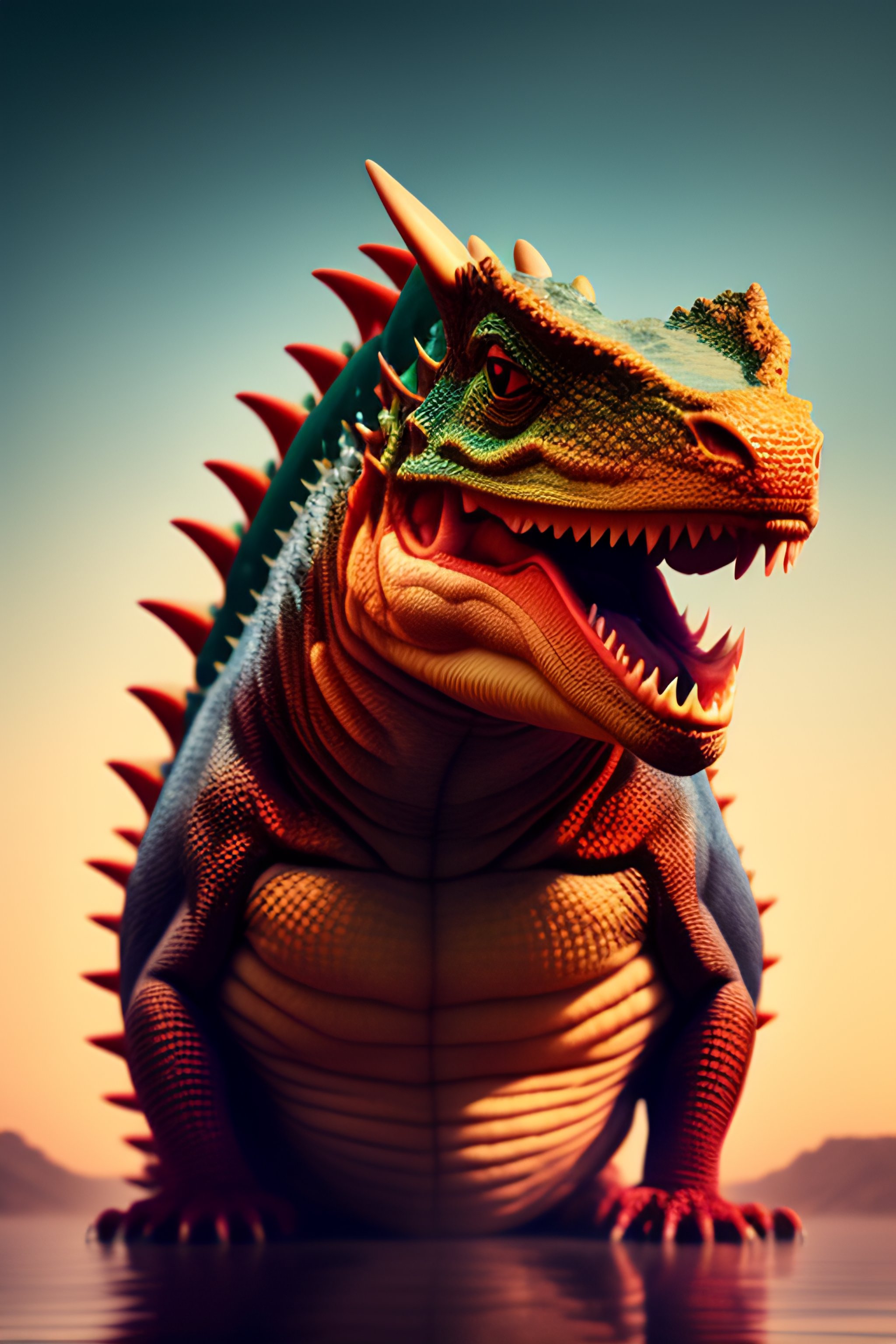 Lexica - Giant evil monster lizard Donald Trump