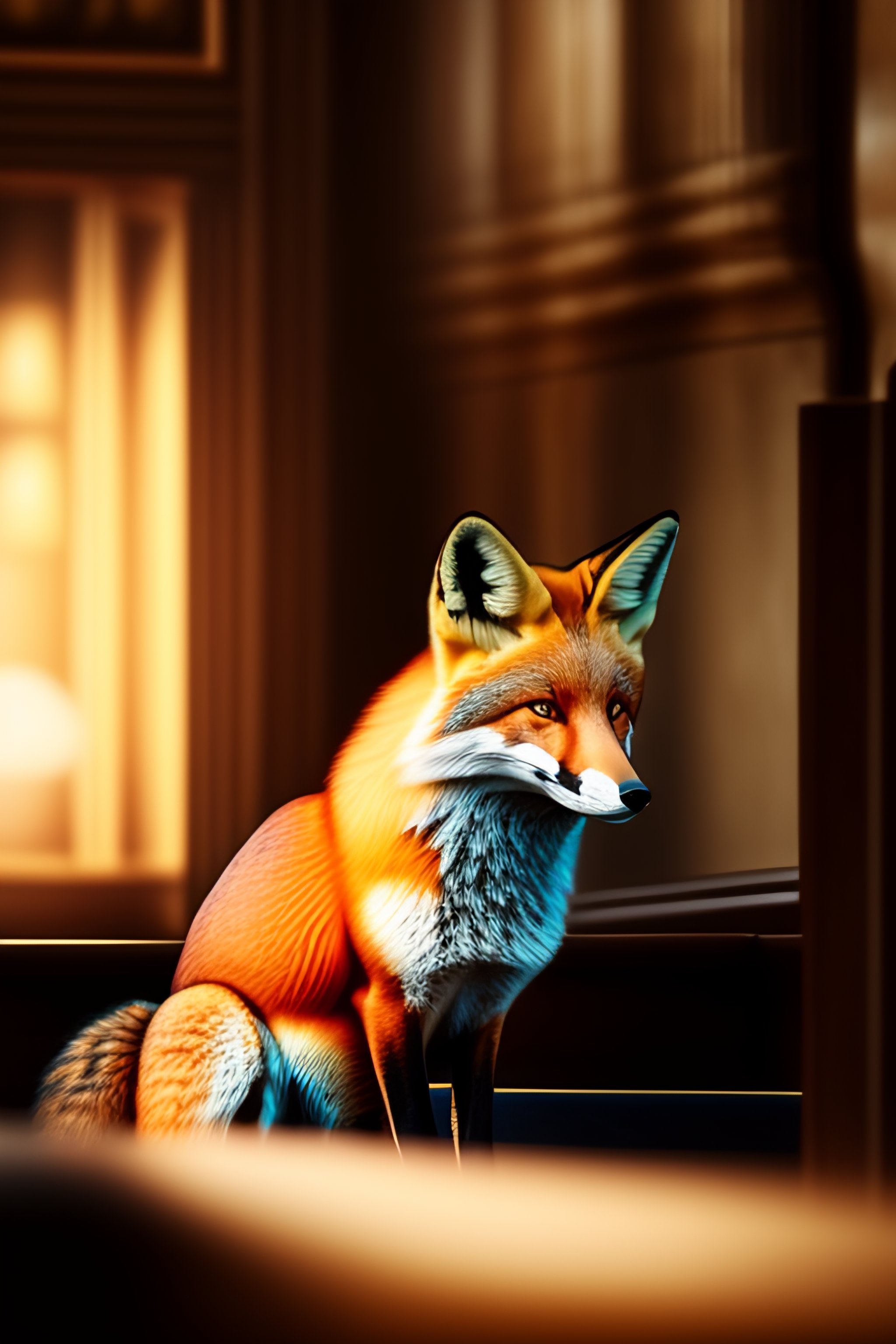 Lexica - Portrait of a fox with human appearence in Cinema