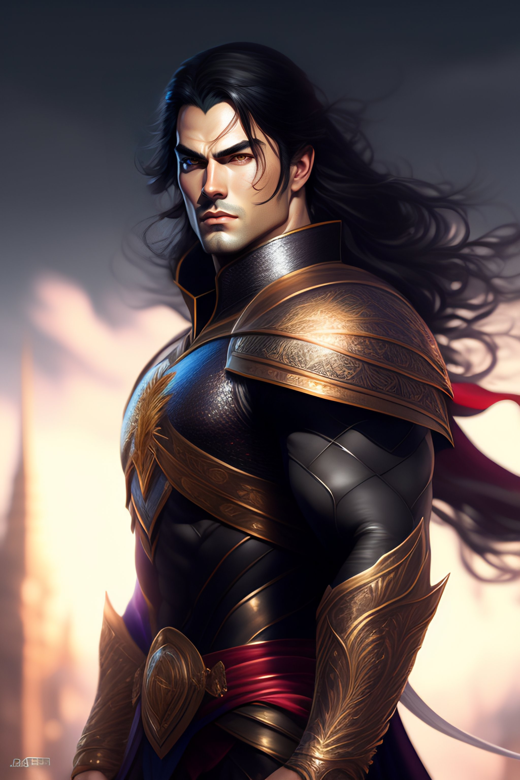 Lexica - Full body potrait of henry cavil muscular king arthur anime ...
