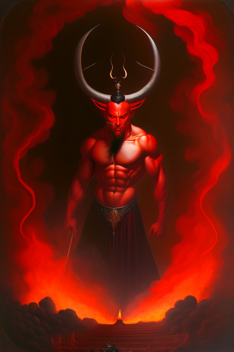 Lexica - A detailed and realistic painting of the devil, in the style ...