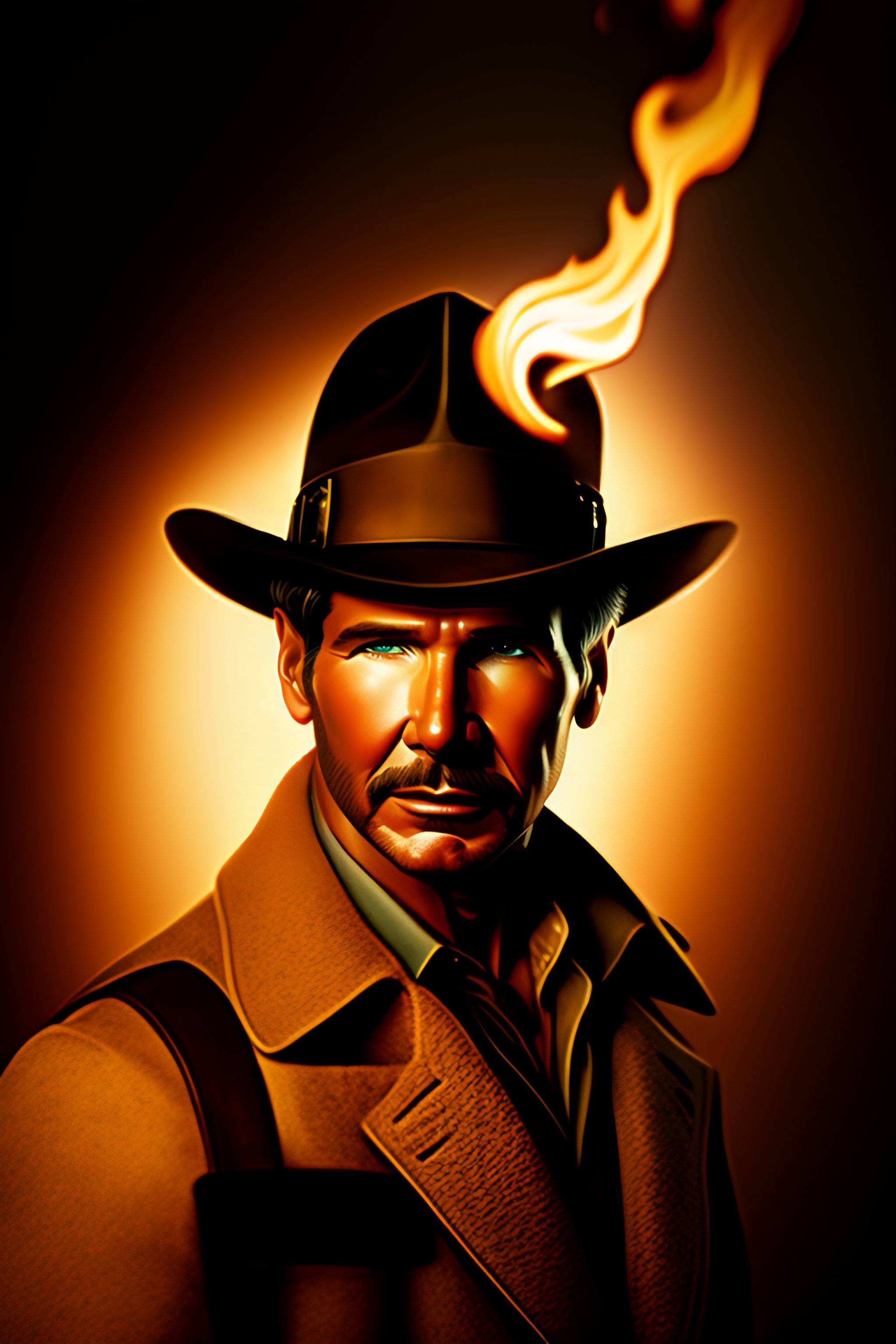 Lexica - Medium shot photo of Harrison Ford as Indiana Jones, holding ...