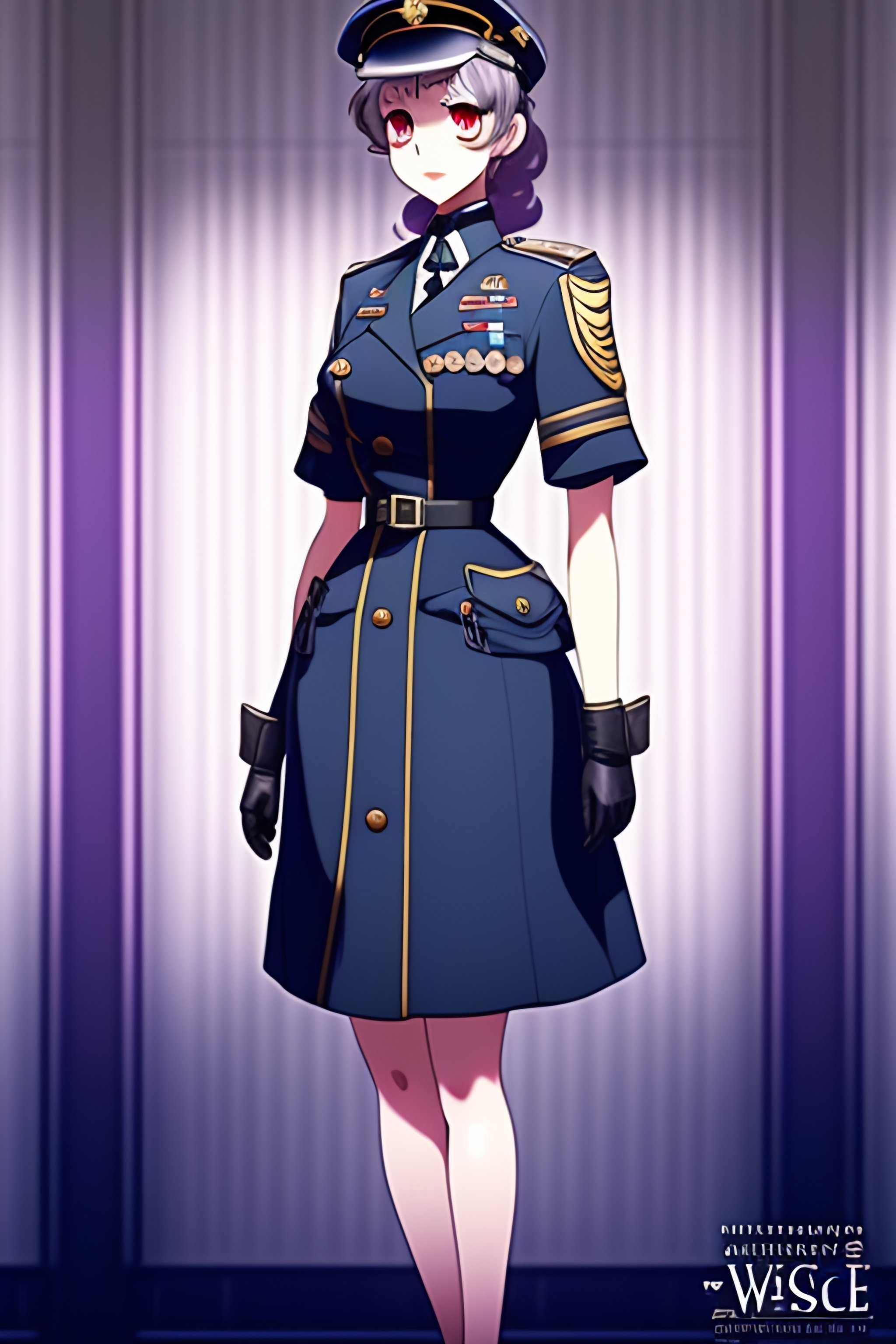 Lexica - One military officer girl; anime style; vintage 50's; world ...