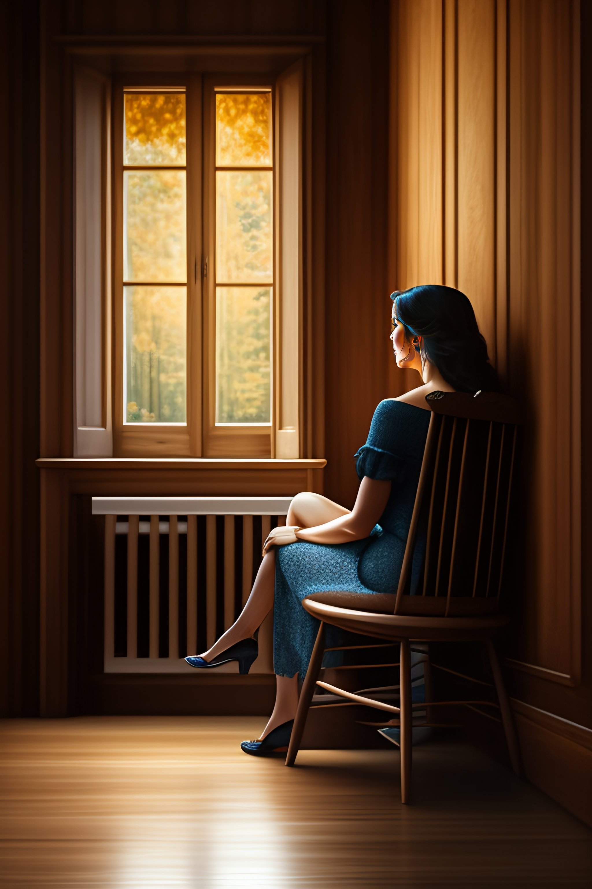 Girl Sitting Down In Chair