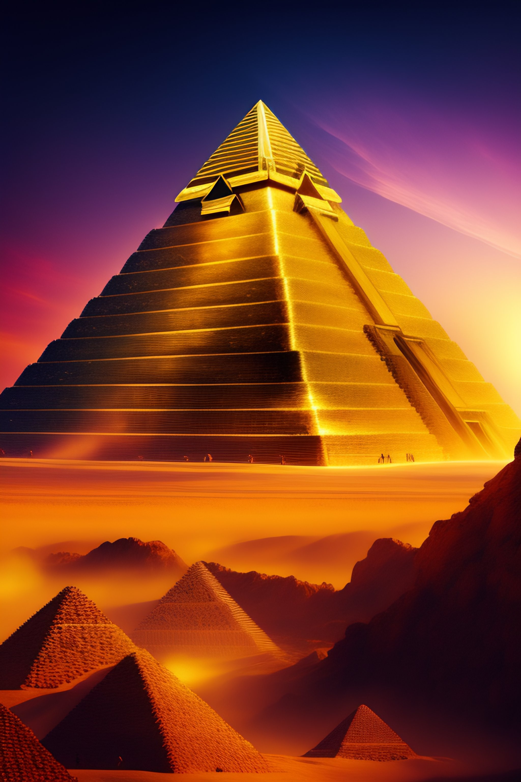 Lexica - Pyramid made from gold bars monkeys climbing to the top ...