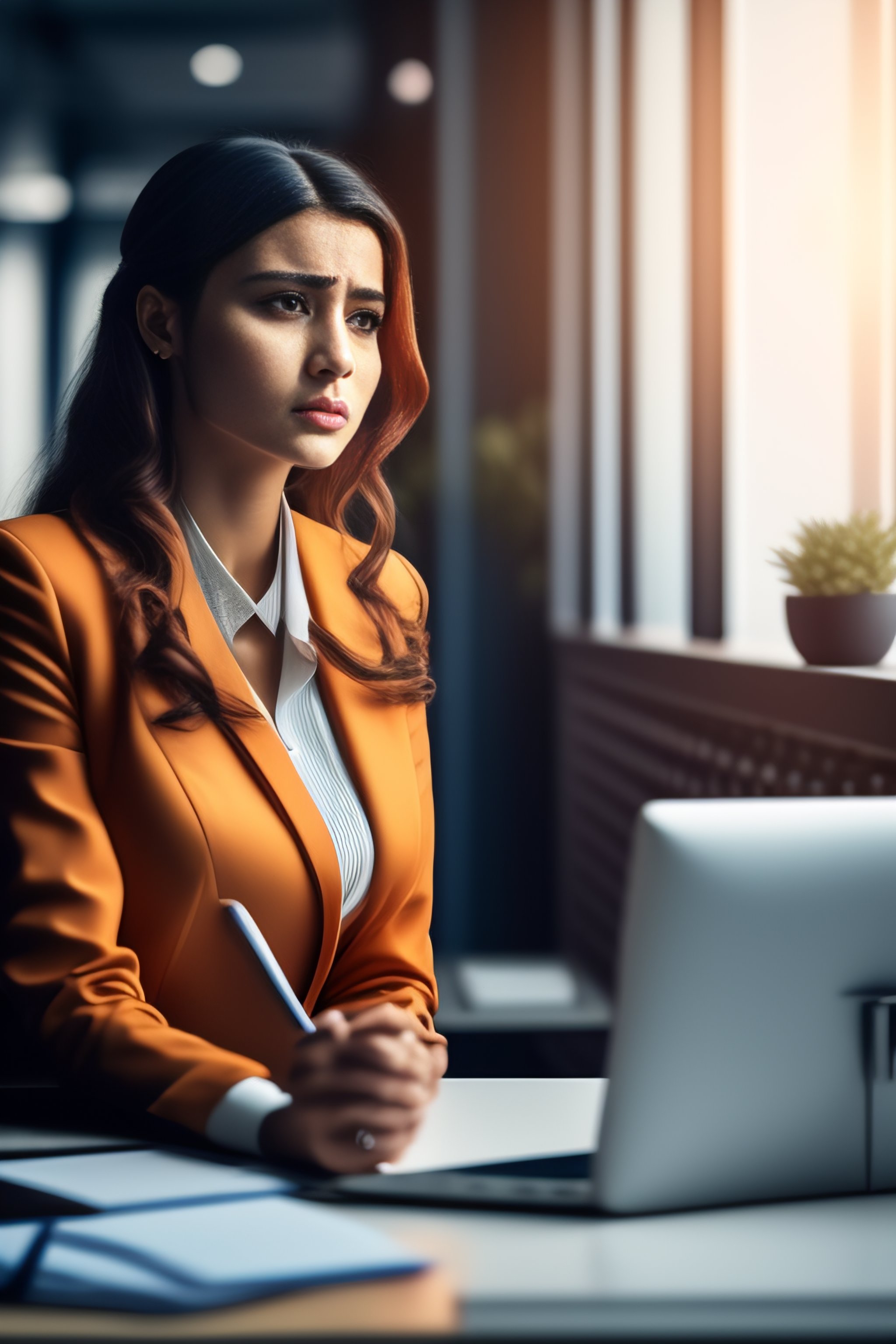 Lexica - Stressed out, scared young female employee staying in toxic ...