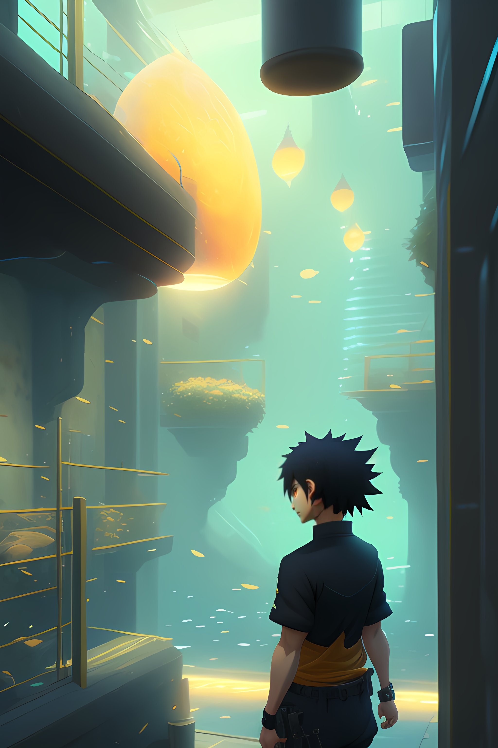 Lexica - Highly detailed prison cell with naruto uzumaki with black ...