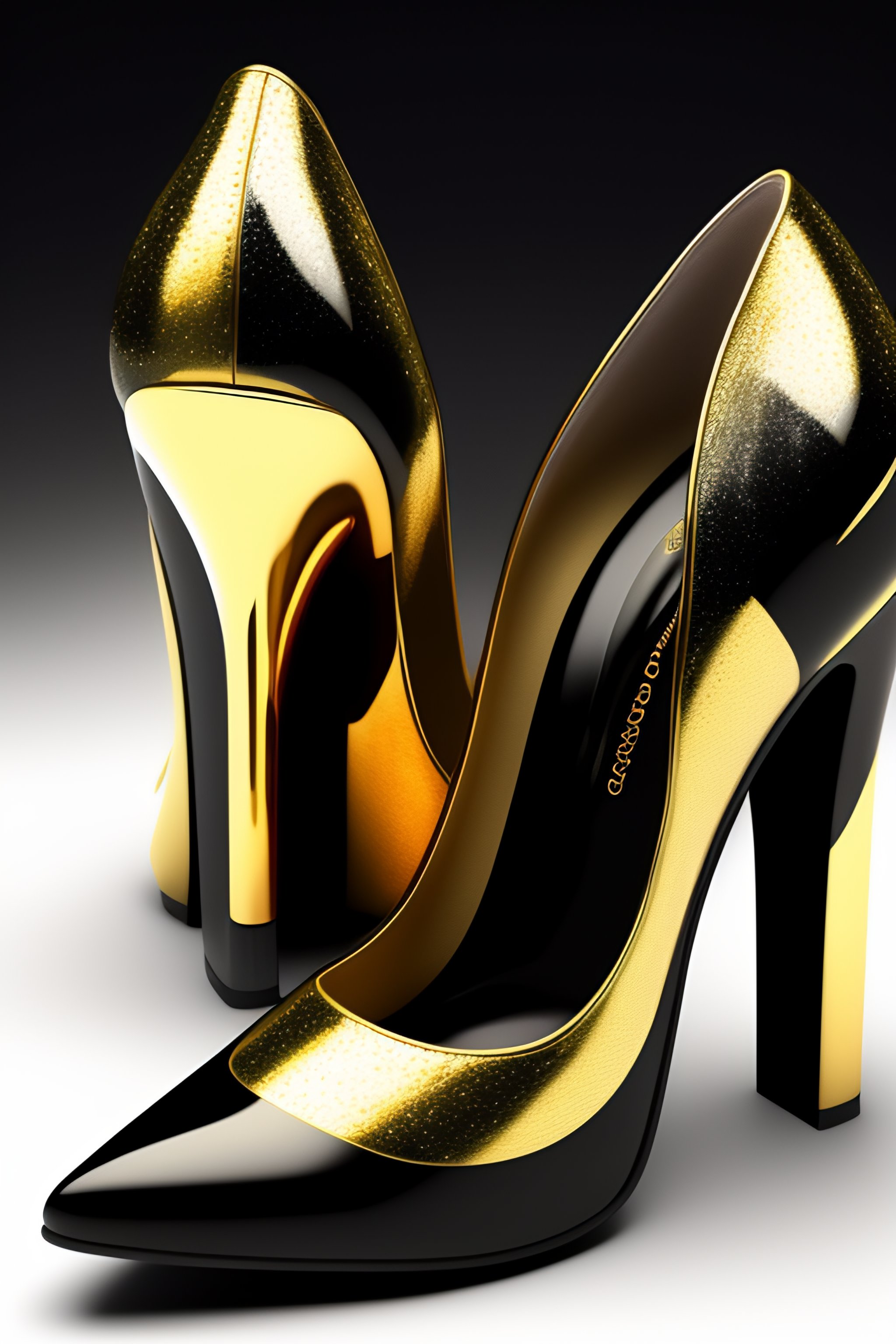 Lexica - A decoltè shoes hight heels, in two color black and gold ...