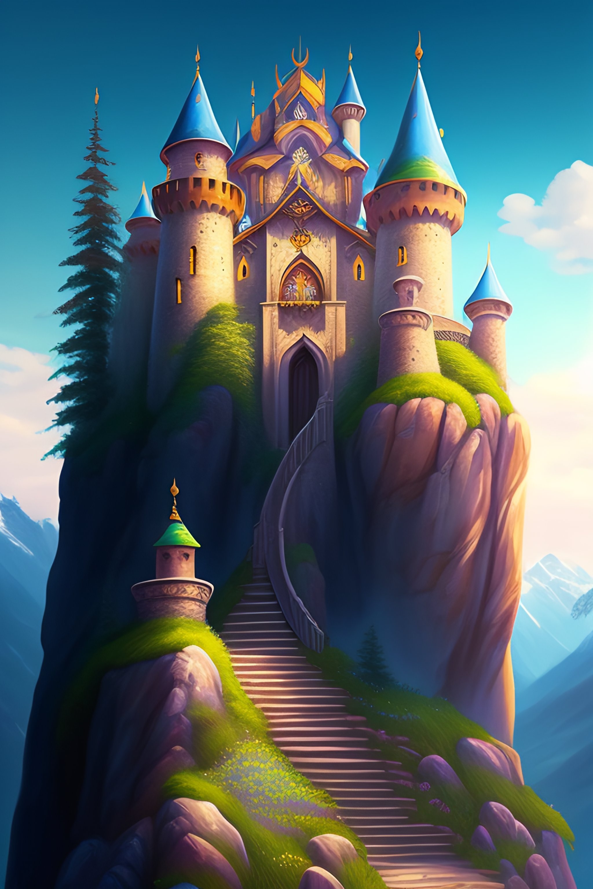 Lexica - Draw an illustration of a beautiful castle hidden in the ...