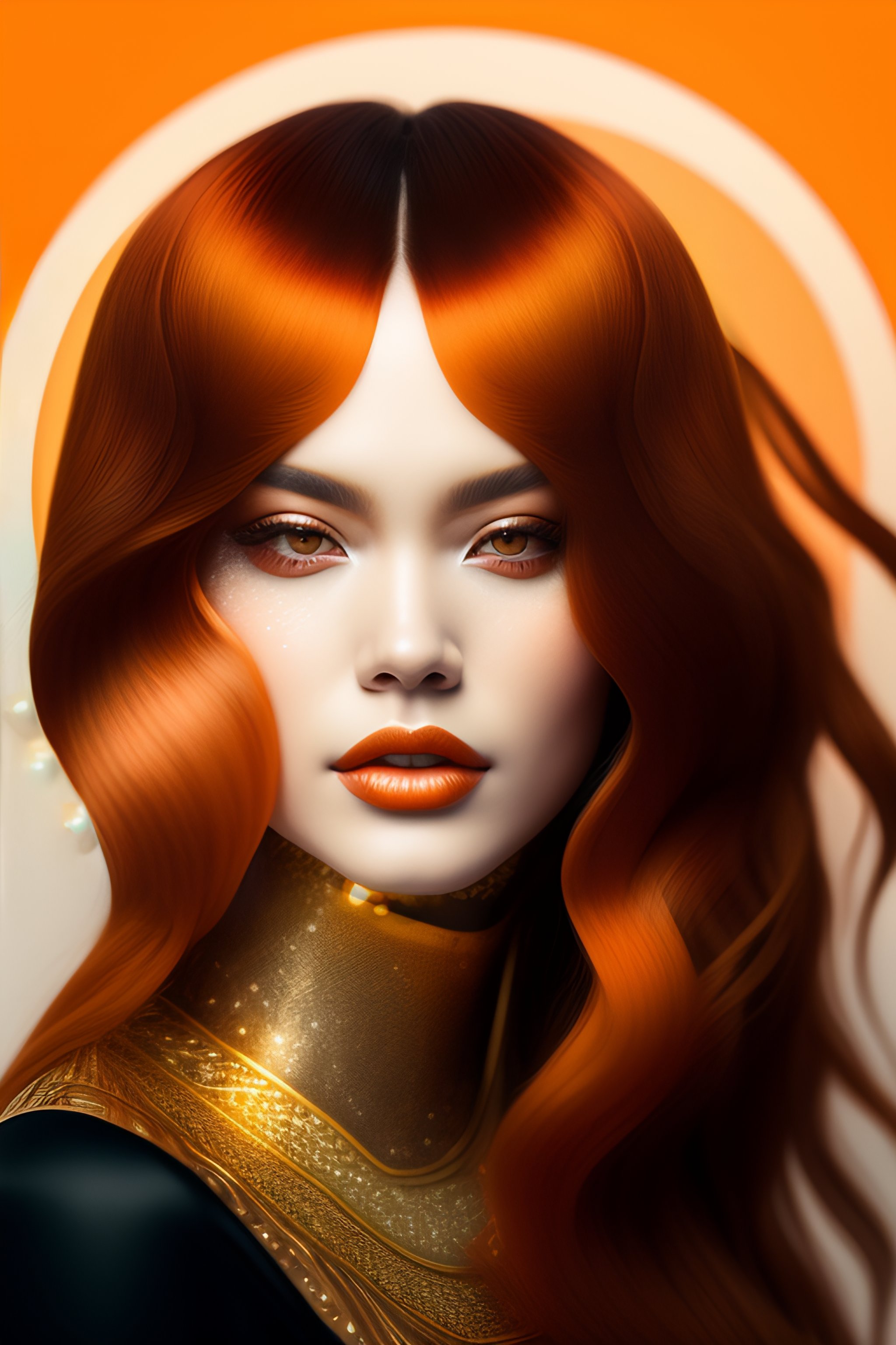 Lexica - Fashionable queen of the monstera, white face, symmetrical ...