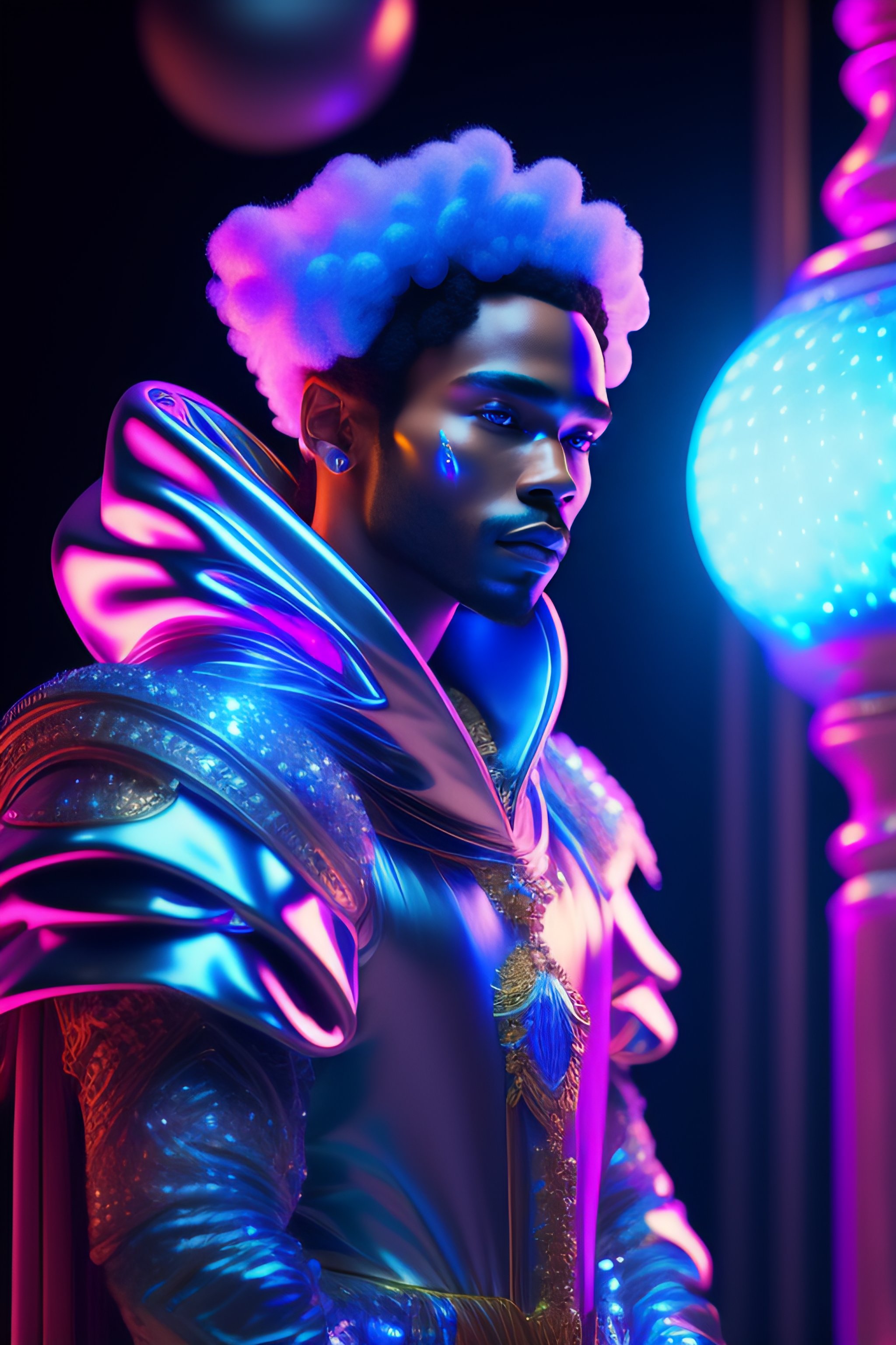 Lexica - Full-body rococo and cyberpunk delicate neon crystalline ...