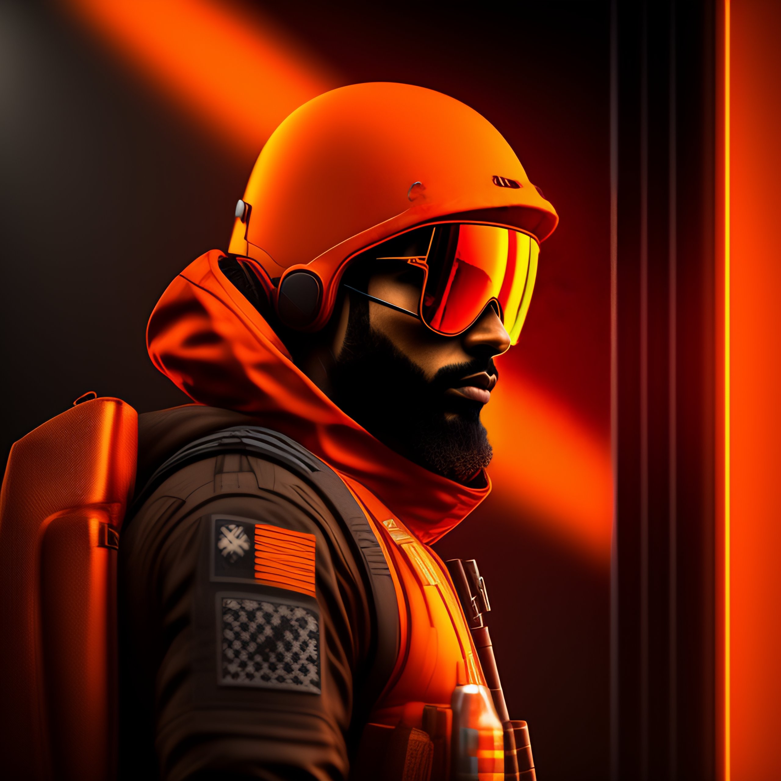 Lexica - CS-GO man terrorist skin, hollographic orange details color ...