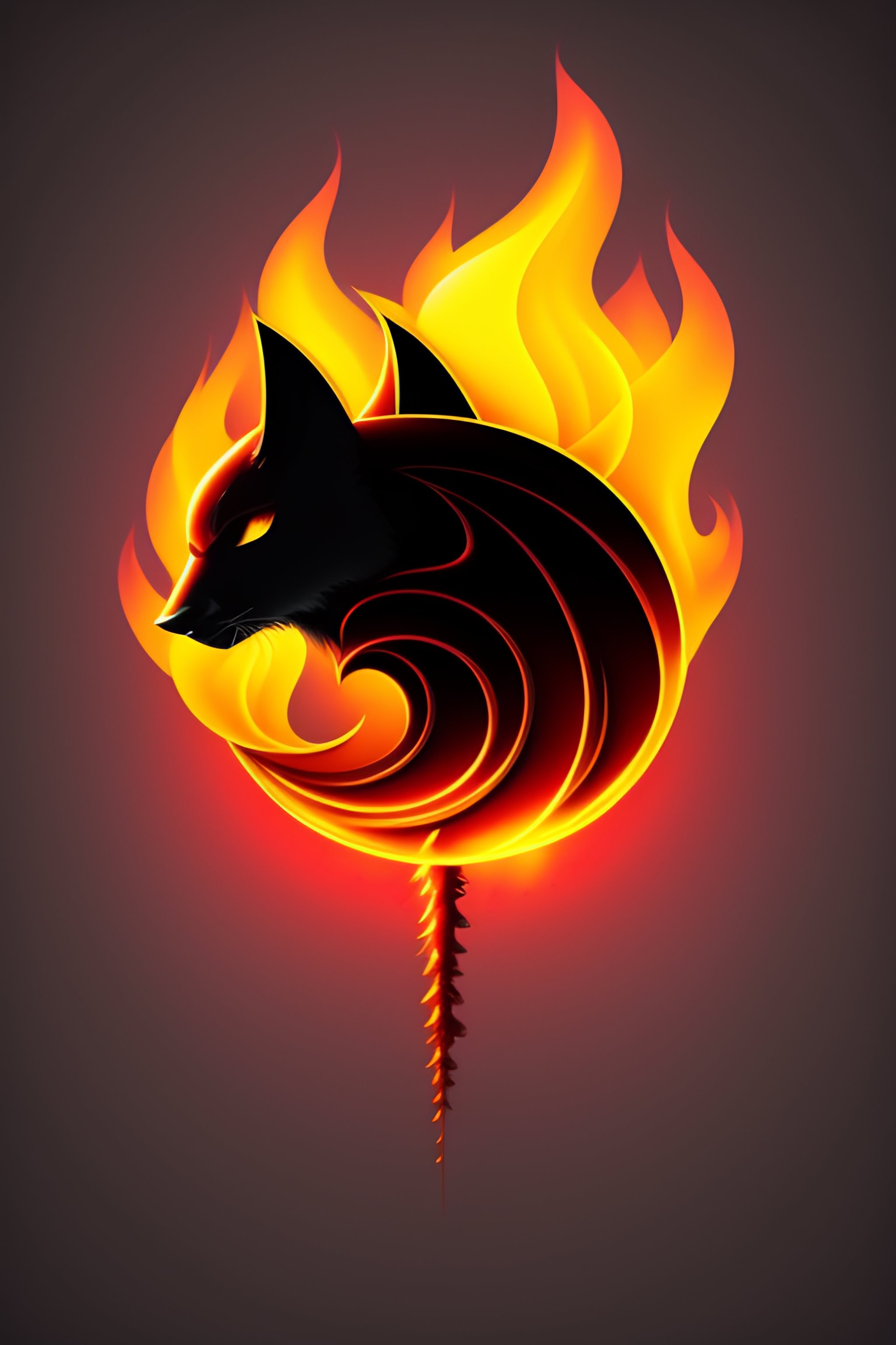 Lexica - Logo + bat + smoke surrounding + solid background + flames