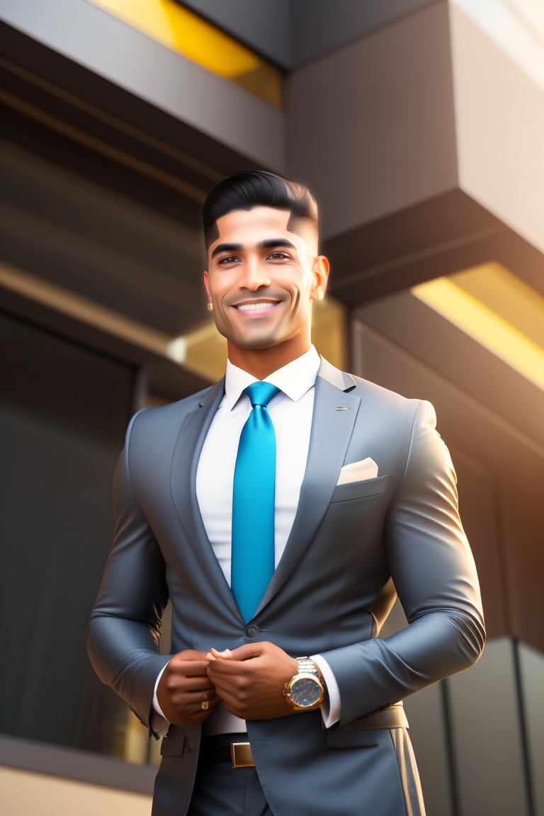 Lexica - REAL ESTATE AGENT,INDIAN,STANDING OUTSIDE A BULDING